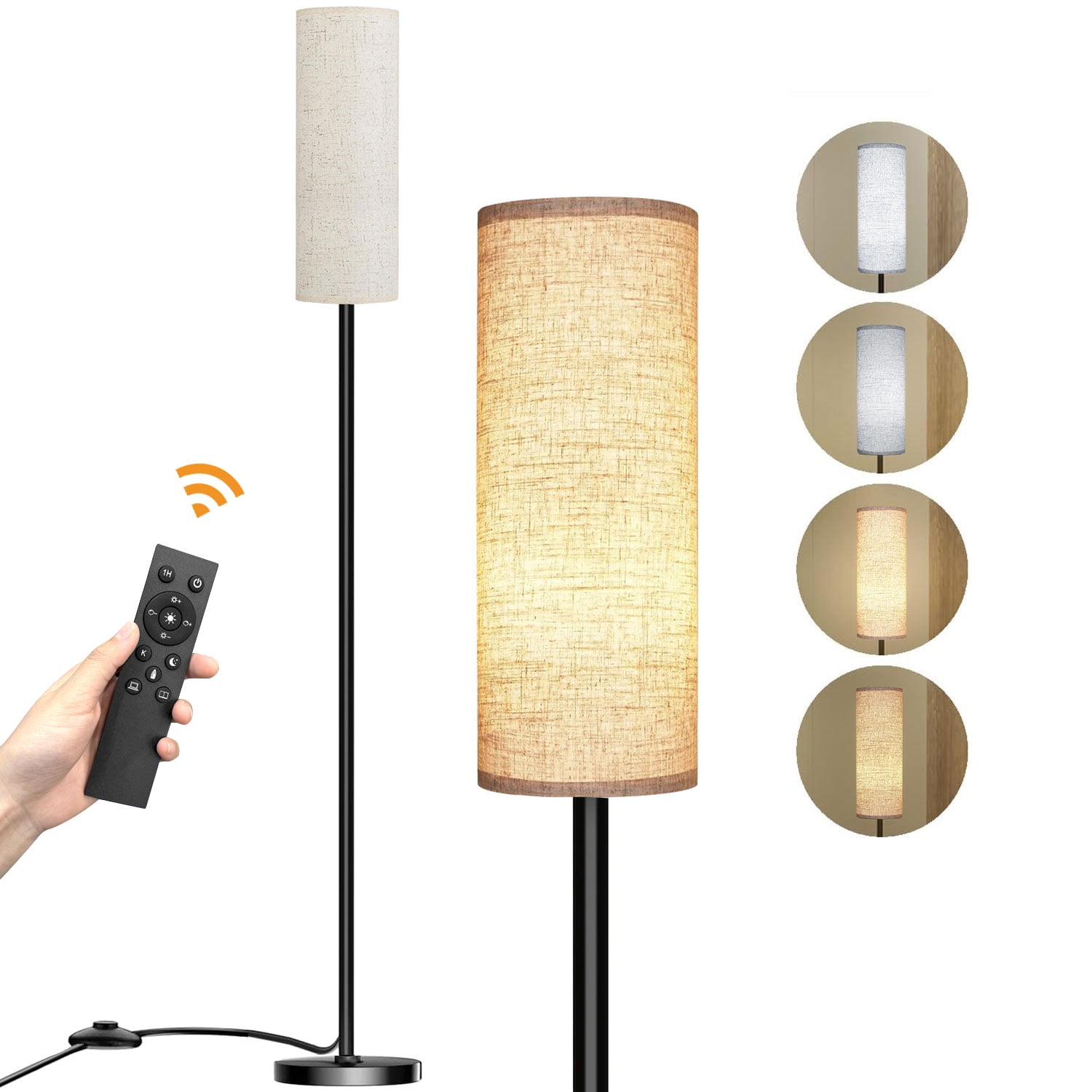 65" Floor Lamp with Remote Control - Modern LED Design, Stepless ...