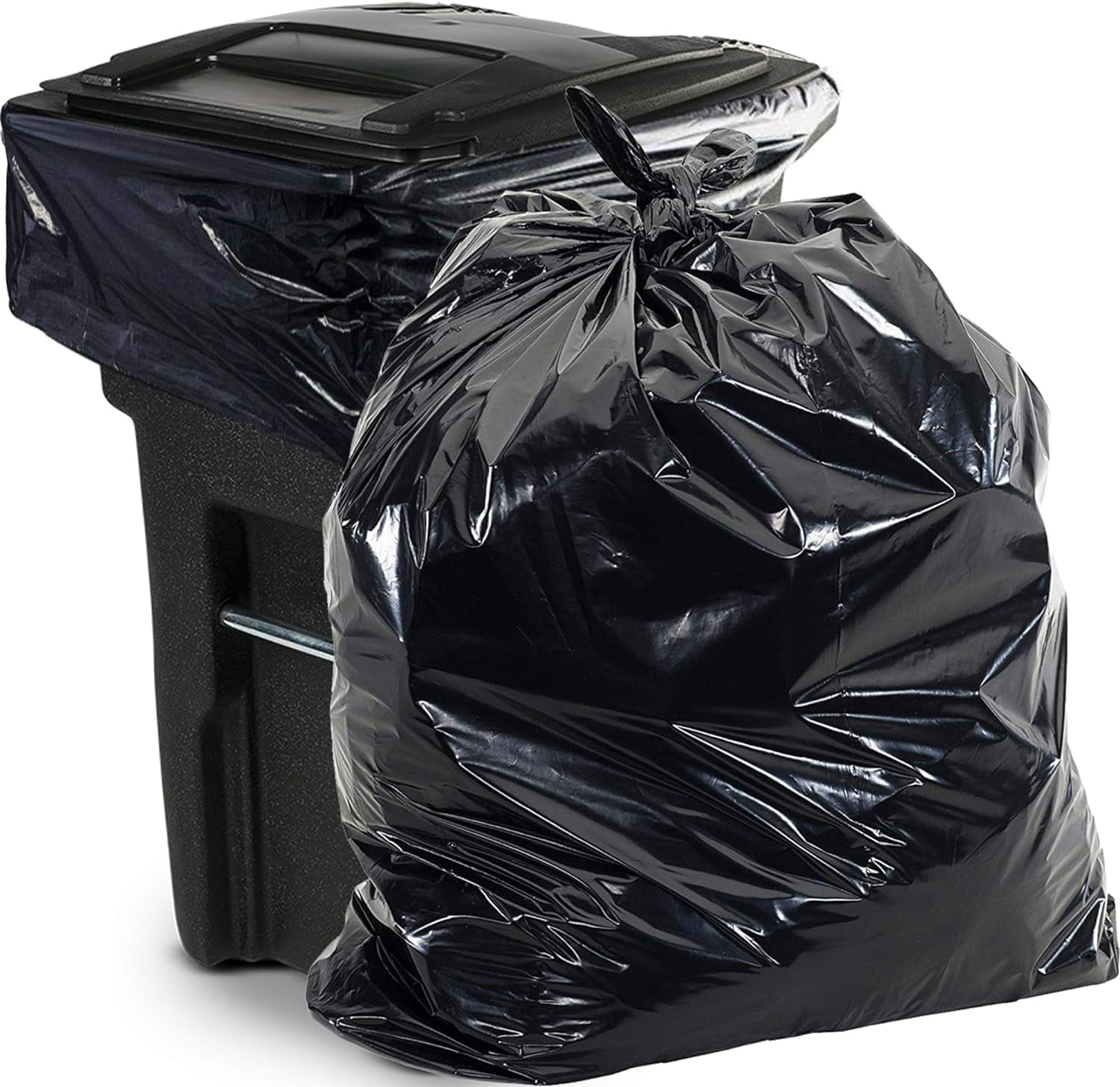 65 Gal Black Heavy Duty Garbage Bags 1.5 Mil - 50"x 48" - Pack of 50 ...