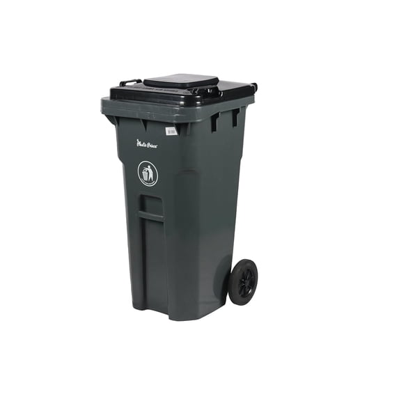 65 Gallon Rollout Trash Can with Lid, Commercial Heavy-Duty Wheeled ...