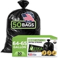65 Gallon Trash Bags for Toter, (Value-Pack 50 Count w/Ties) Extra ...