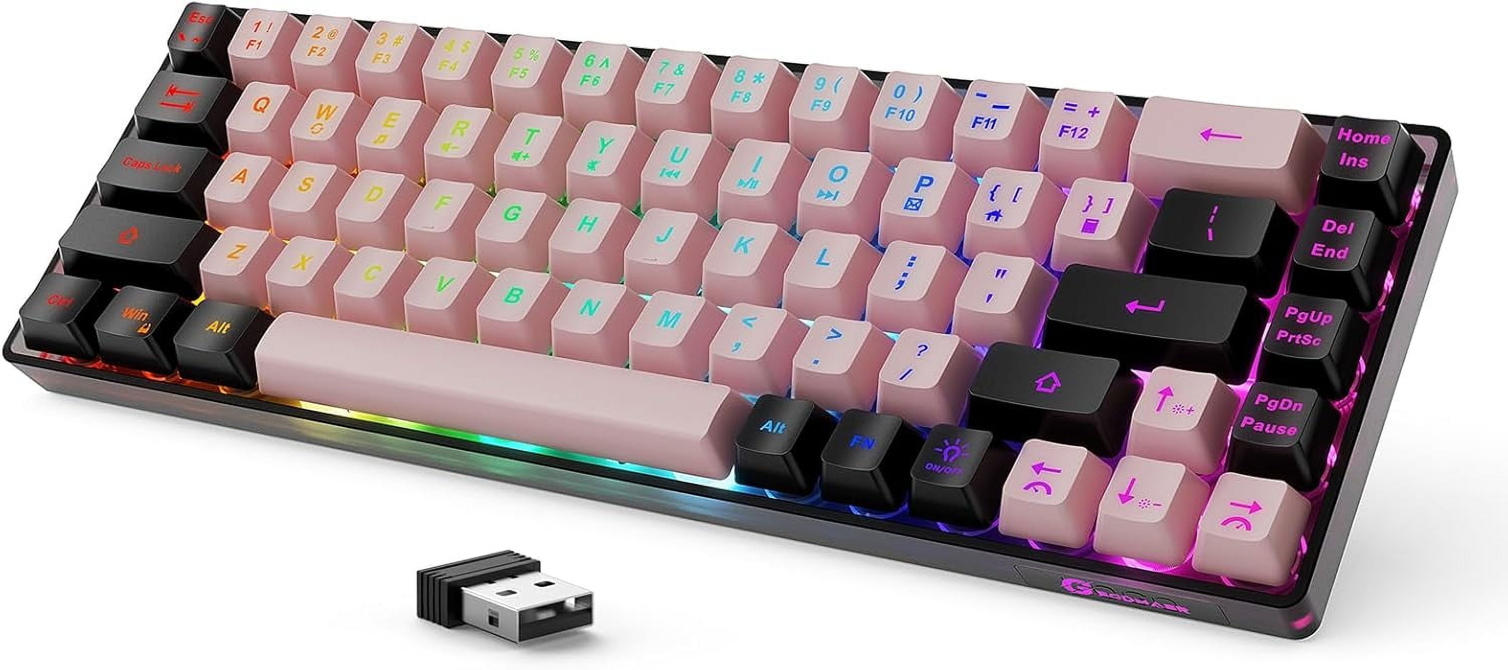 65% Gaming Keyboard, Backlit Gaming Keyboard, 68 -Compact Anti-ghosting ...