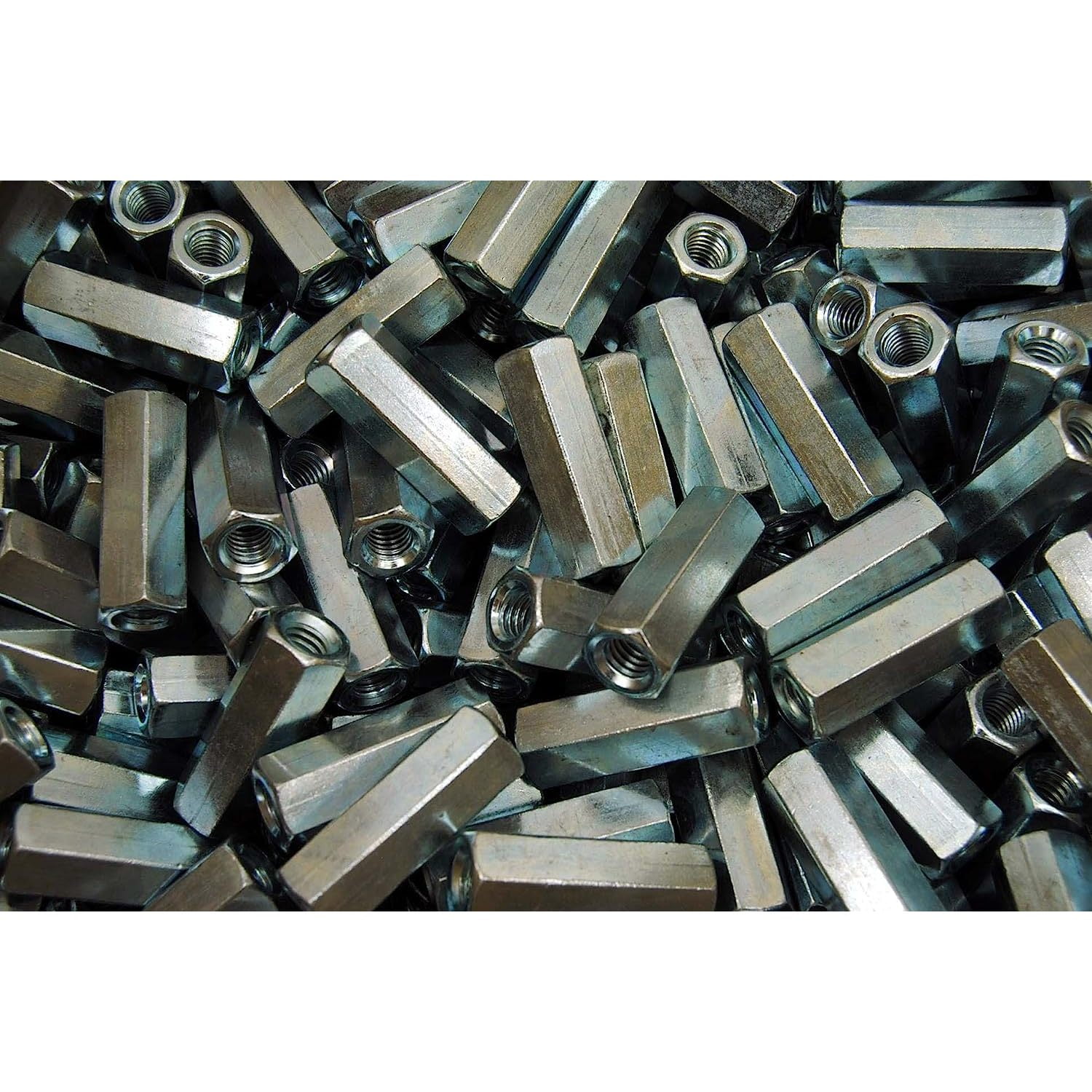 (65) Hex Coupling Nuts 3/8-16 x 5/8 x 1-3/4 Threaded Rod Connector Zinc ...