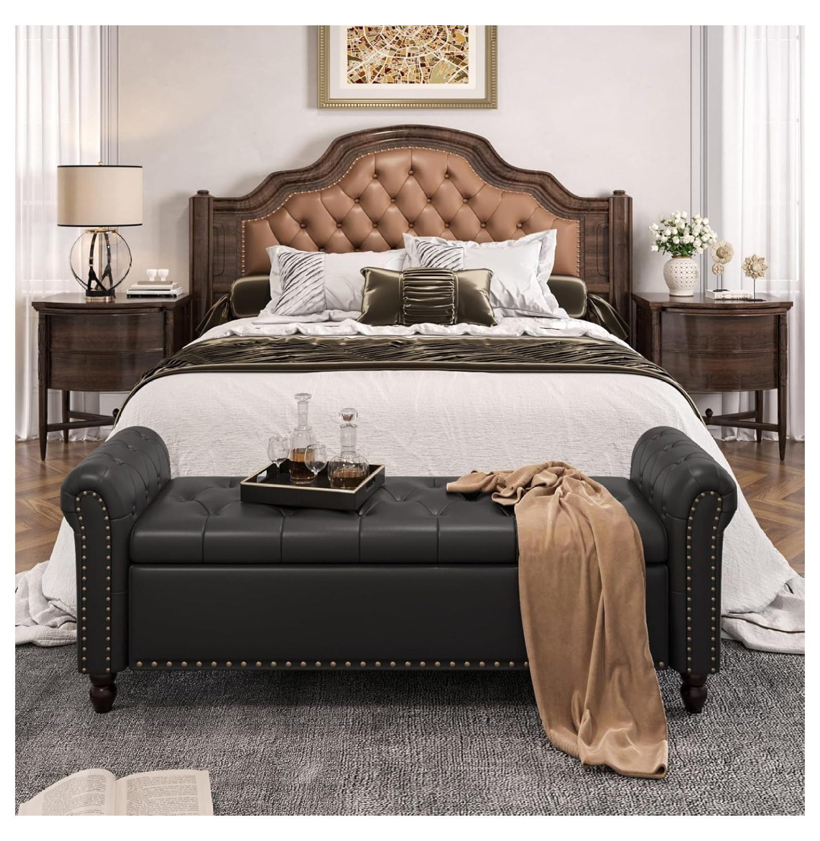 65 Inch Bedroom , End of Bed with Storage, Bed Benches for Foot of Bed ...