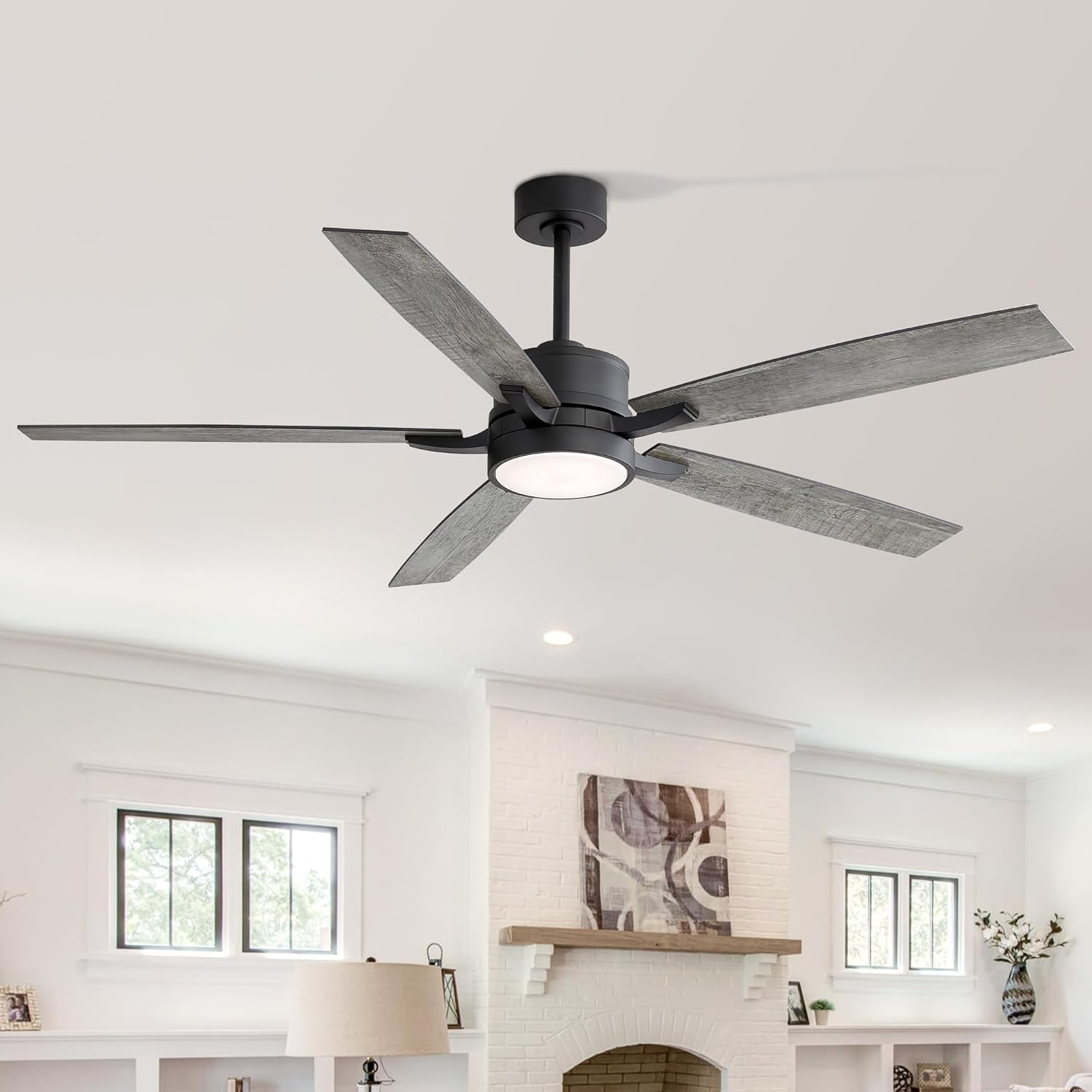 65 Inch Ceiling Fans with Lights, Industrial Ceiling Fans Remote ...