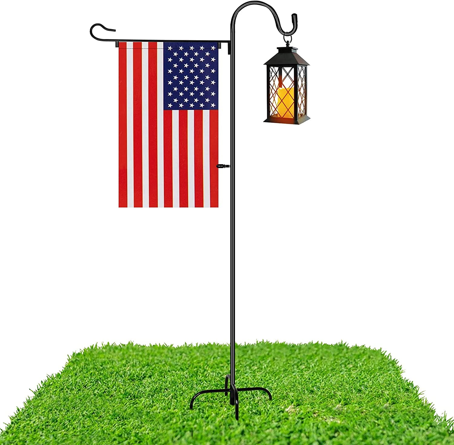 65 Inch Garden Flag Pole with Flag with Anti-Wind Clip for Flag Heavy ...