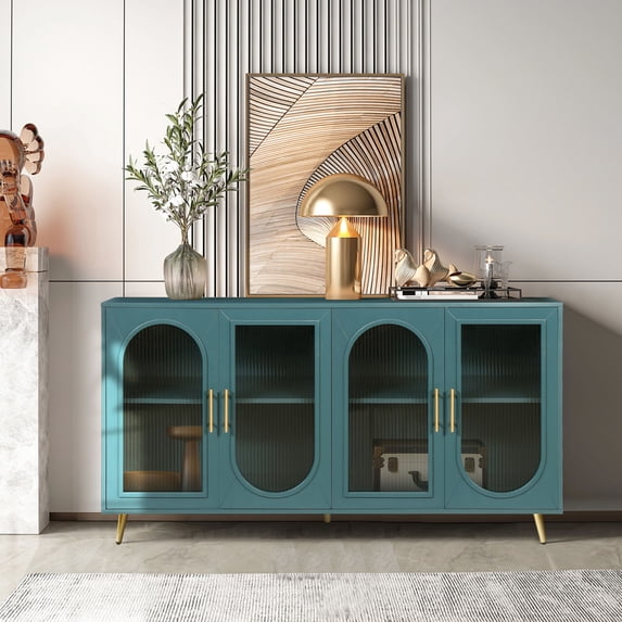 65+ Inch TV Stand with Glass Doors | Adjustable Shelves for Various ...