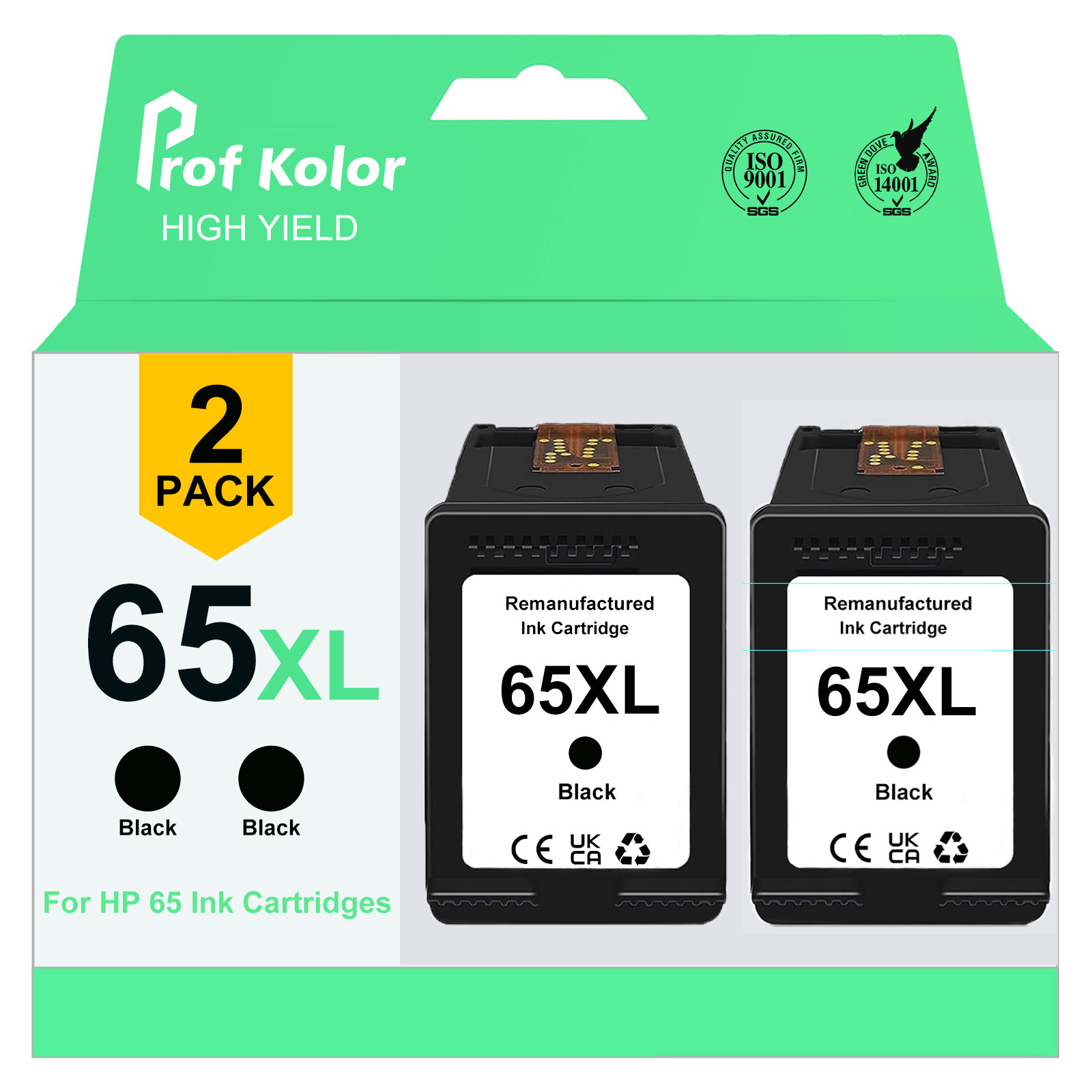 onn. HP 65XL/65 High Yield Black & Tri-Color Inkjet Cartridges 2-Pack ...