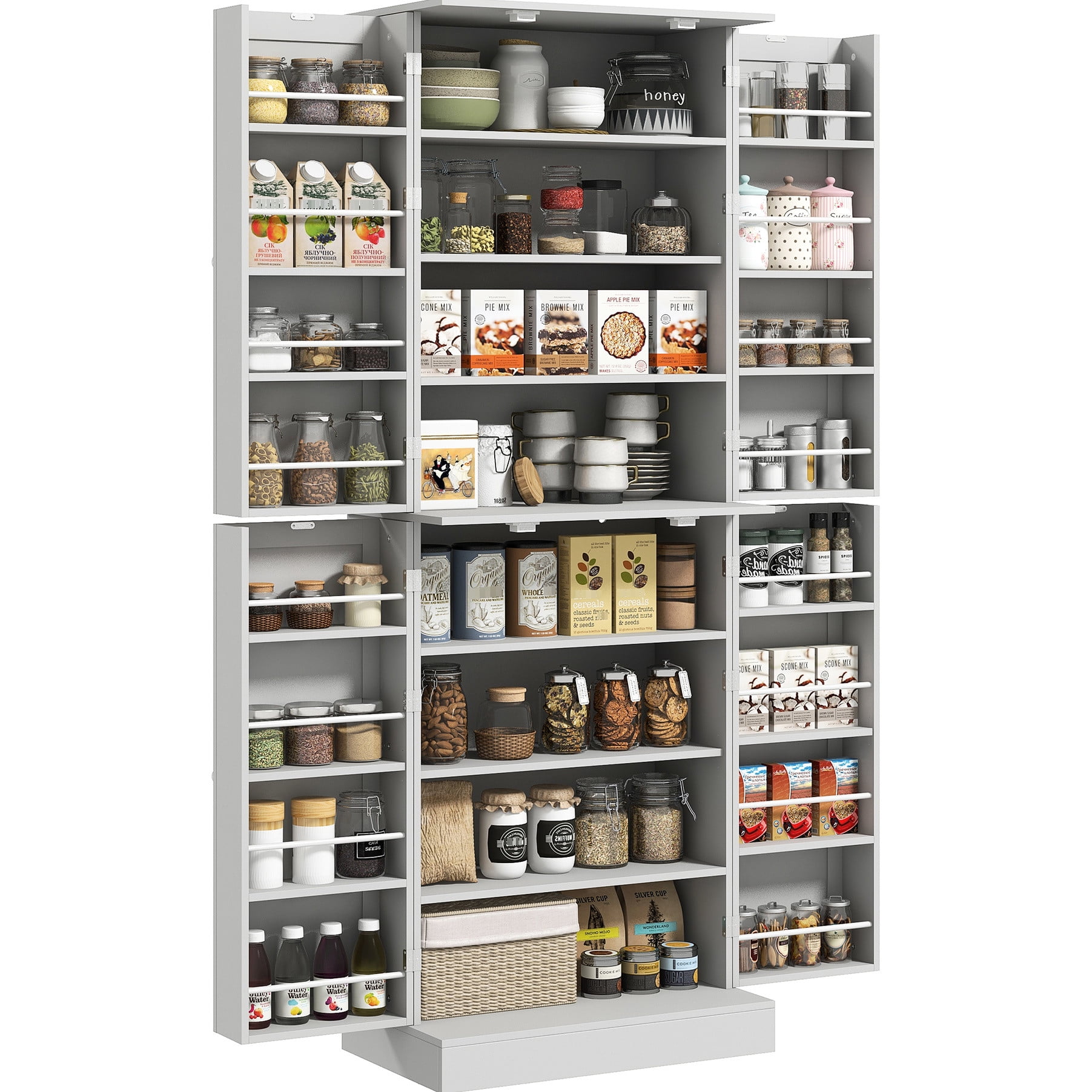 65" Kitchen Pantry | 8 - tier and Door Shelves for Storage ...