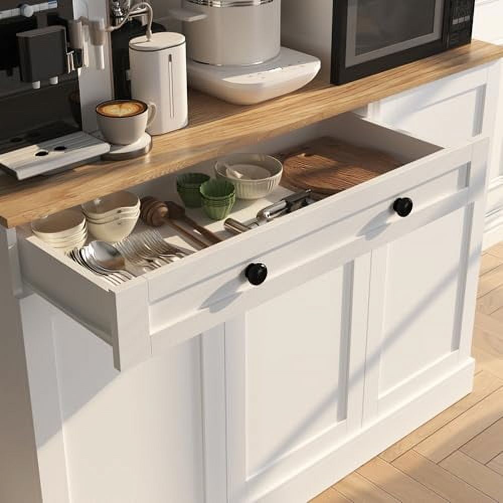 65" Kitchen Pantry Storage Cabinet with Power Outlets,Farmhouse Food ...