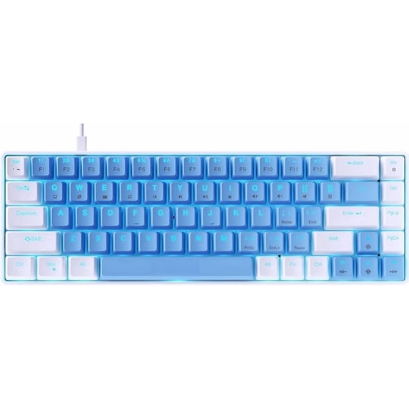 65% Mechanical Keyboard with Blue Backlight 68-Key Gaming Keyboard ...