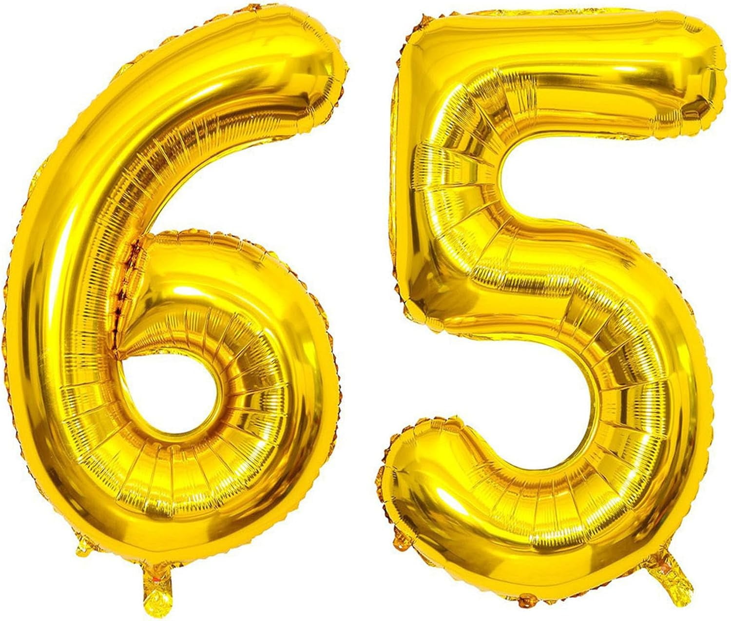 65 Number Balloons 40 Inch Gold Jumbo Numbers 56 Foil Mylar Balloon for ...