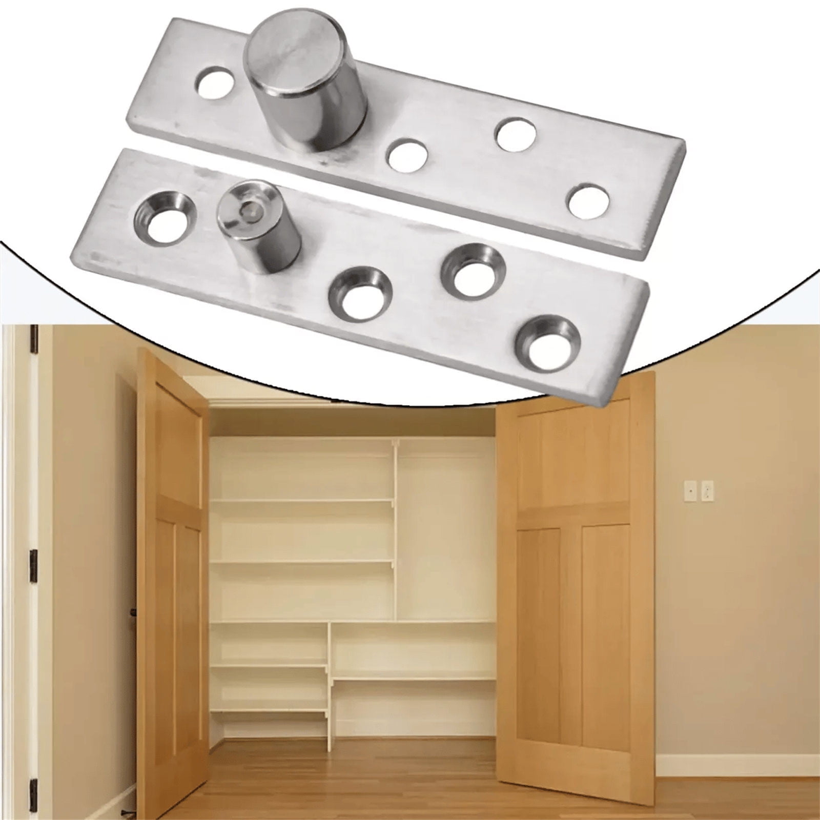 Flash Deals! mtvxesu Stainless Steel 360-Degree Pivoting Wooden Door ...