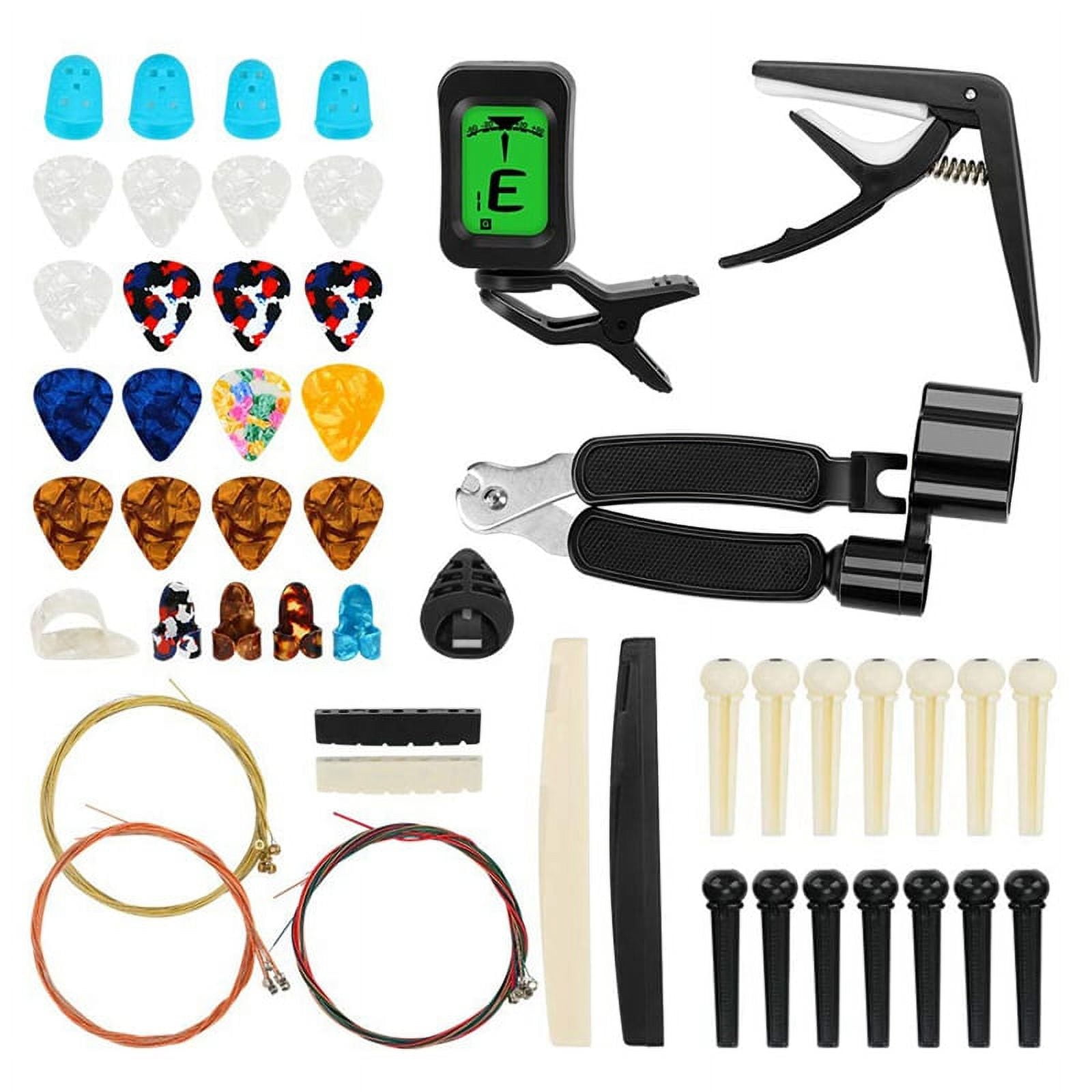 65 PCS Guitar Accessories Kit, Strings, Picks, Capo, Tuner ...