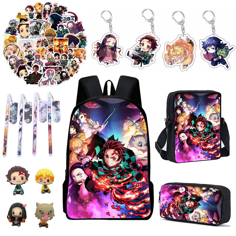 65 Pack Backpacks Anime Tanjirou Nezuko Zenitsu School Bags for Young ...