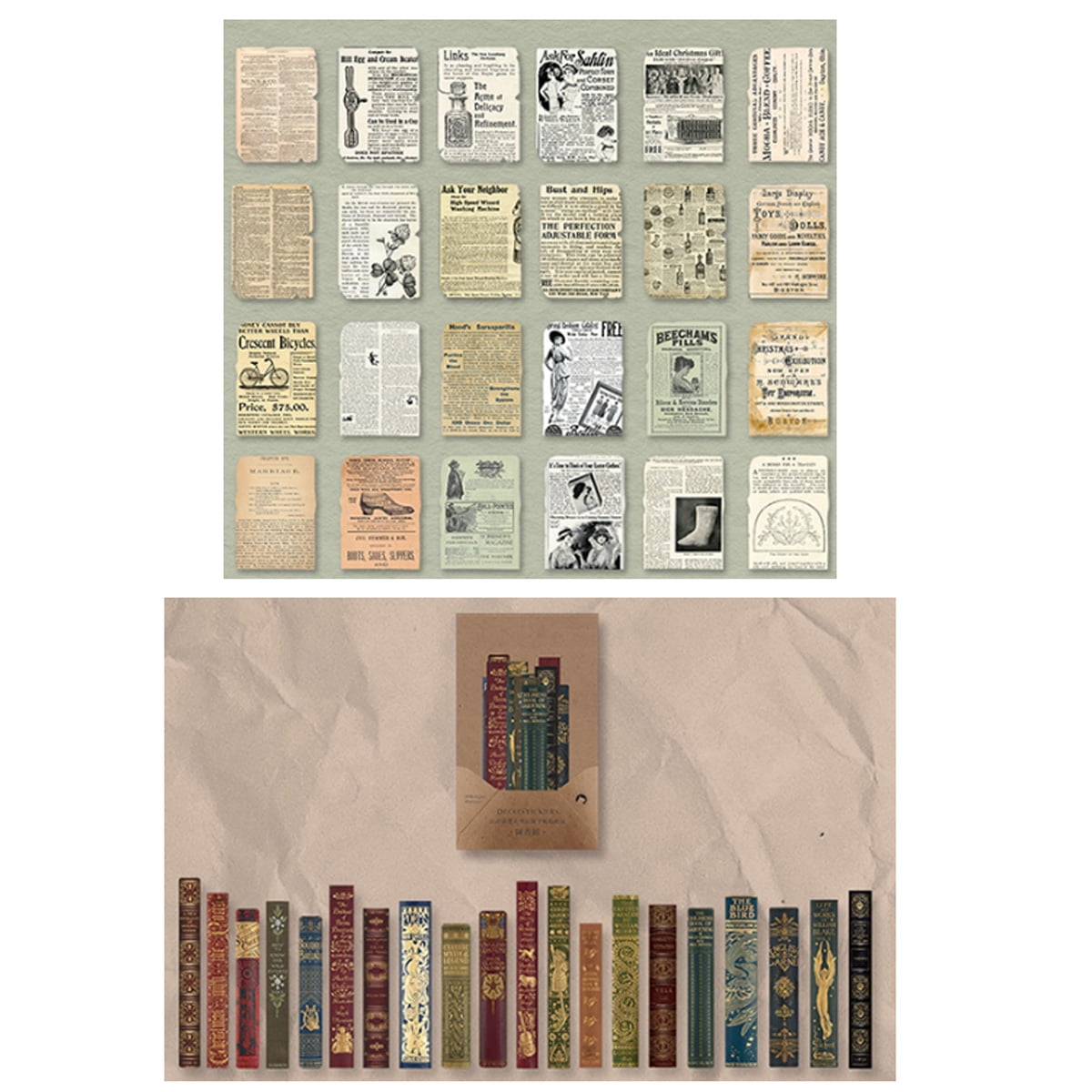 65-Pack for DIY Diaries, Notebooks & Scrapbooking Vintage Stickers ...