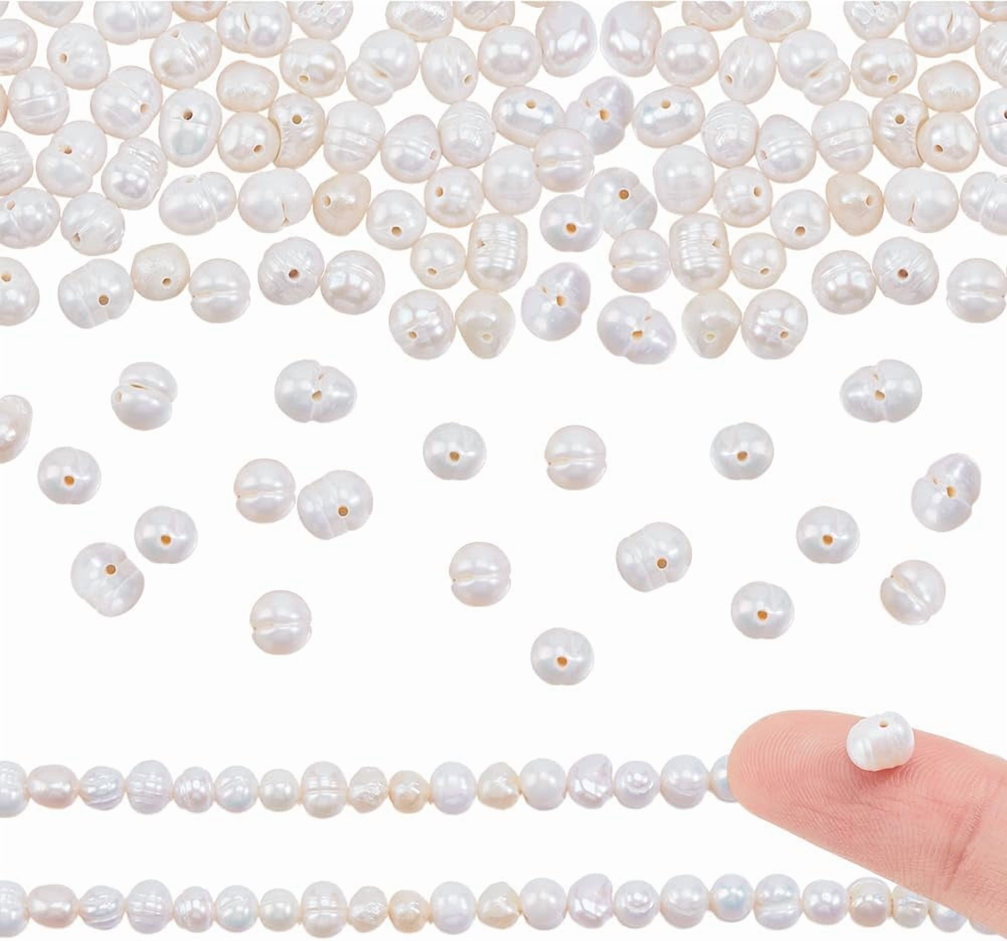 65 Pcs Natural Pearl Beads 4mm Seashell Color Grade AA Natural Cultured ...
