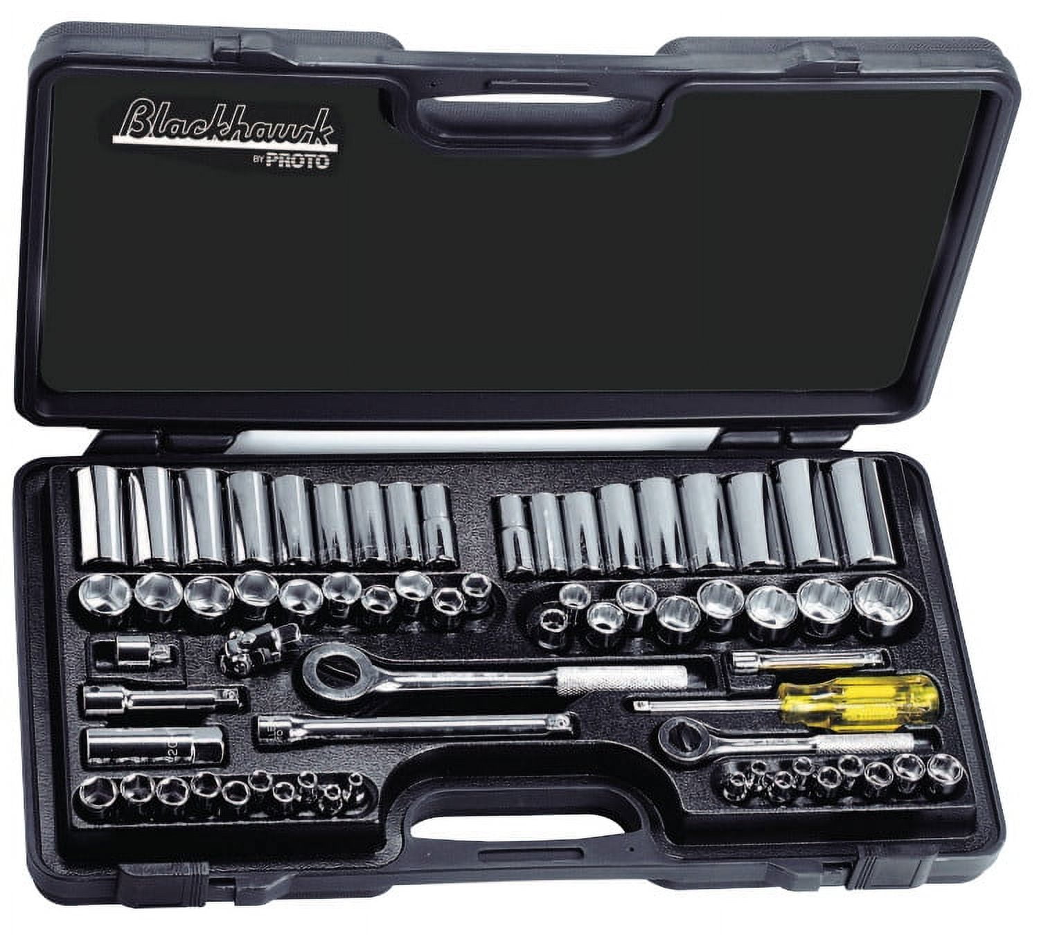 65 Piece Standard and Metric Socket Sets, 1/4"-3/8" Drive, 6 - 12 Point ...