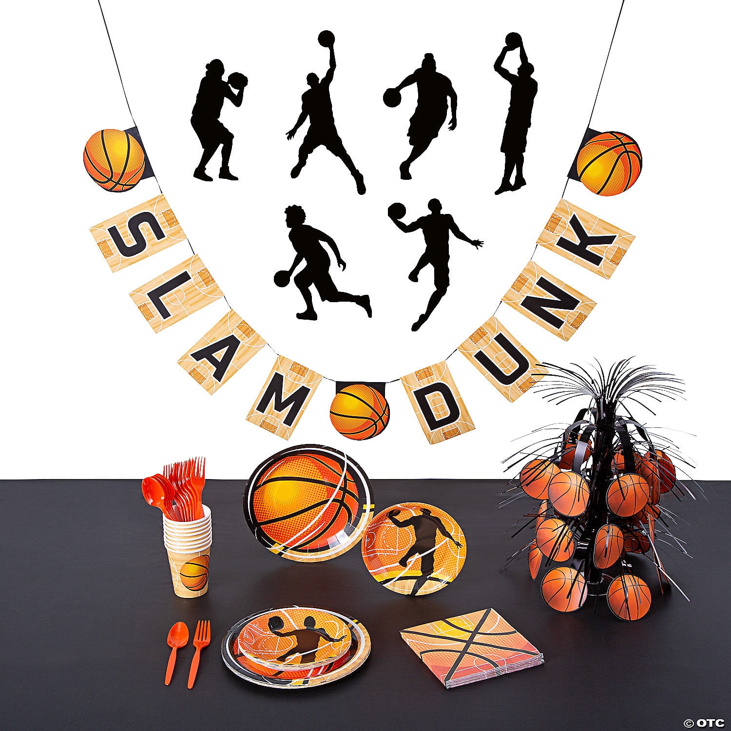 65 Pieces Basketball Party Tableware Kit for 8 Guests - Walmart.com
