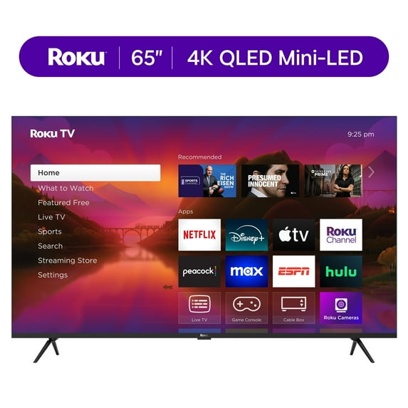 Roku Smart TV 2025 – 65-Inch Plus Series, 4K QLED Mini-LED TV – Roku TV ...