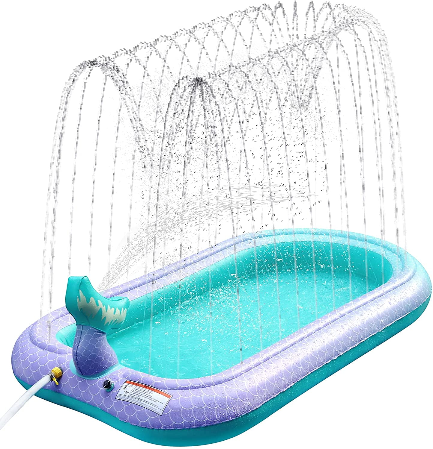 65" Sprinkler & Splash Pad for Kids, Large Outdoor Mermaid Sprinklers ...