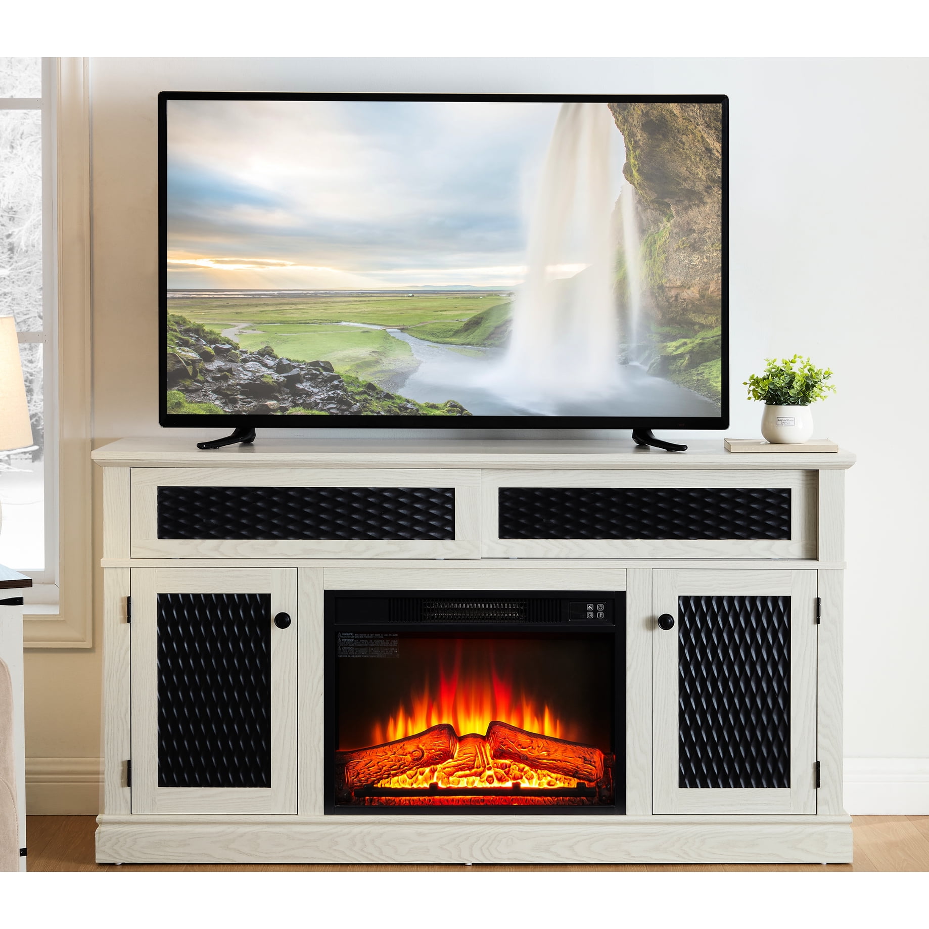 65'' TV Compatible Console | Adjustable Partitions for Space ...