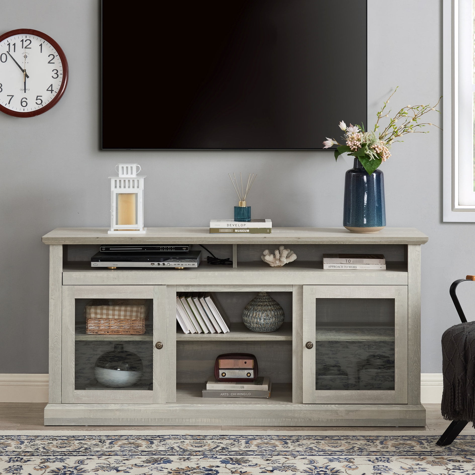 65" TV Entertainment Center | Provides Space for Consoles | Smooth ...