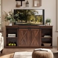 65" TV Stand with Sliding Doors & Storage | Modern Solid Wood ...