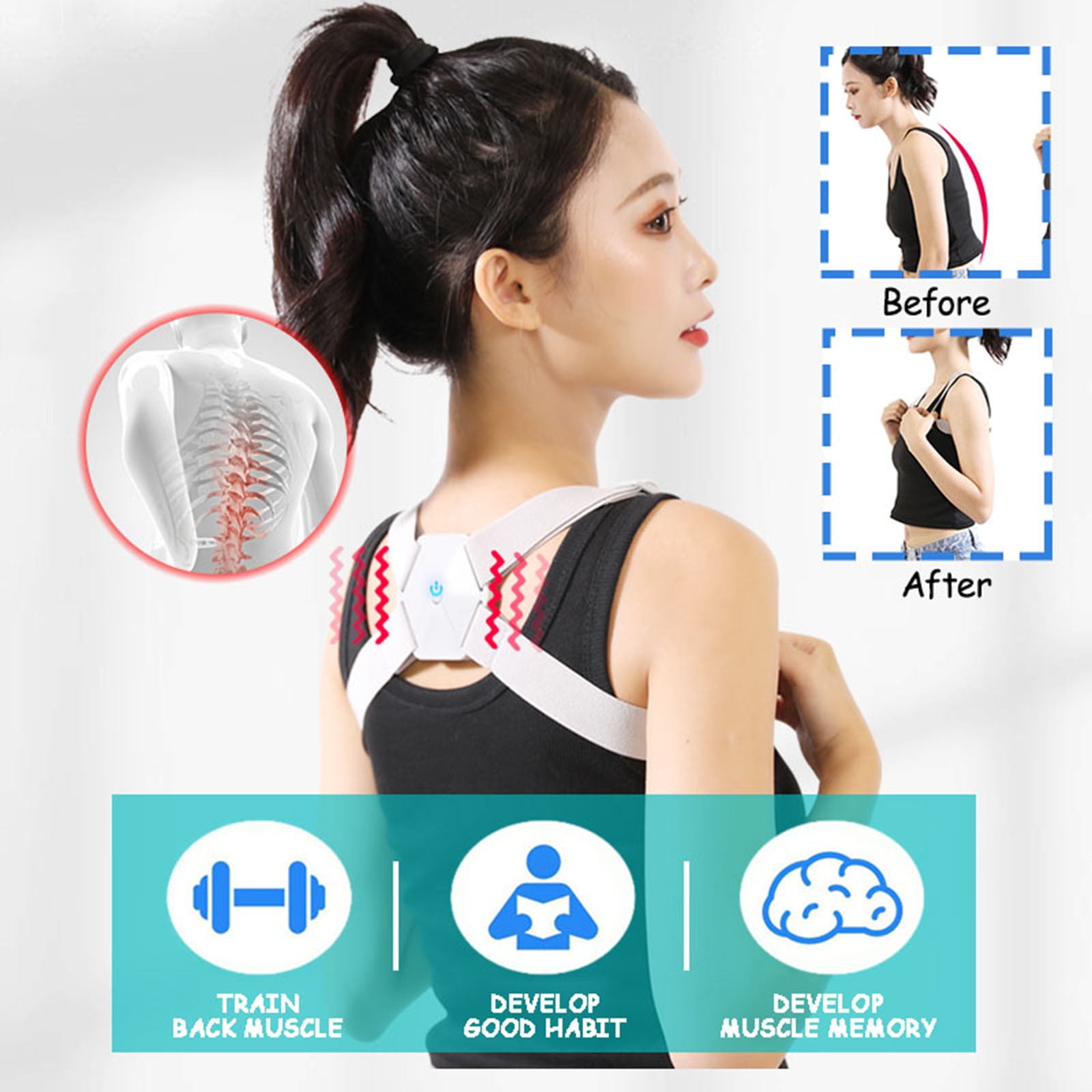 Up To 65% Off Tozuoyouz Smart Sensor Correction Device Hunchback Back ...