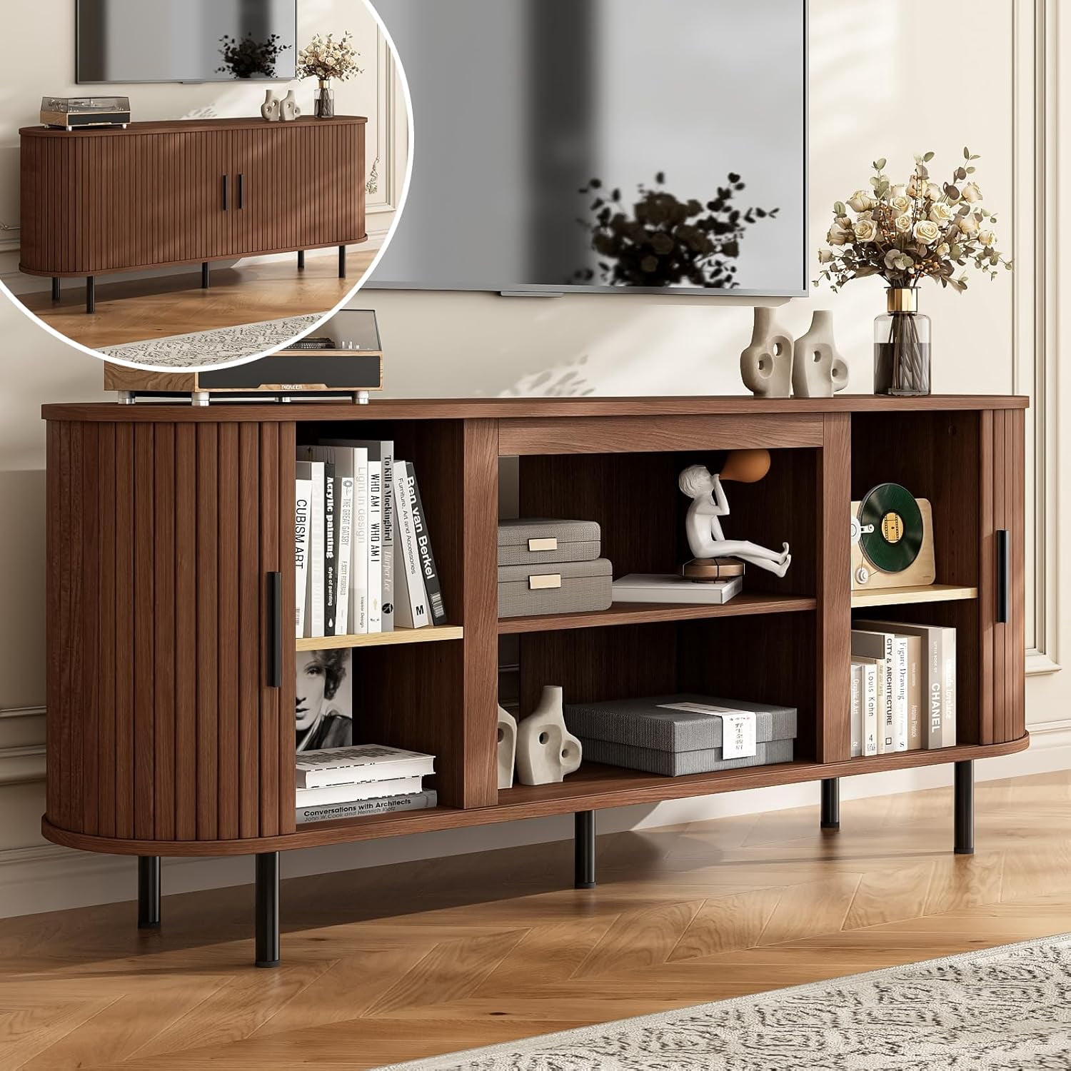 65'' Tv Stands for Living Room, Entertainment Center with Storage ...