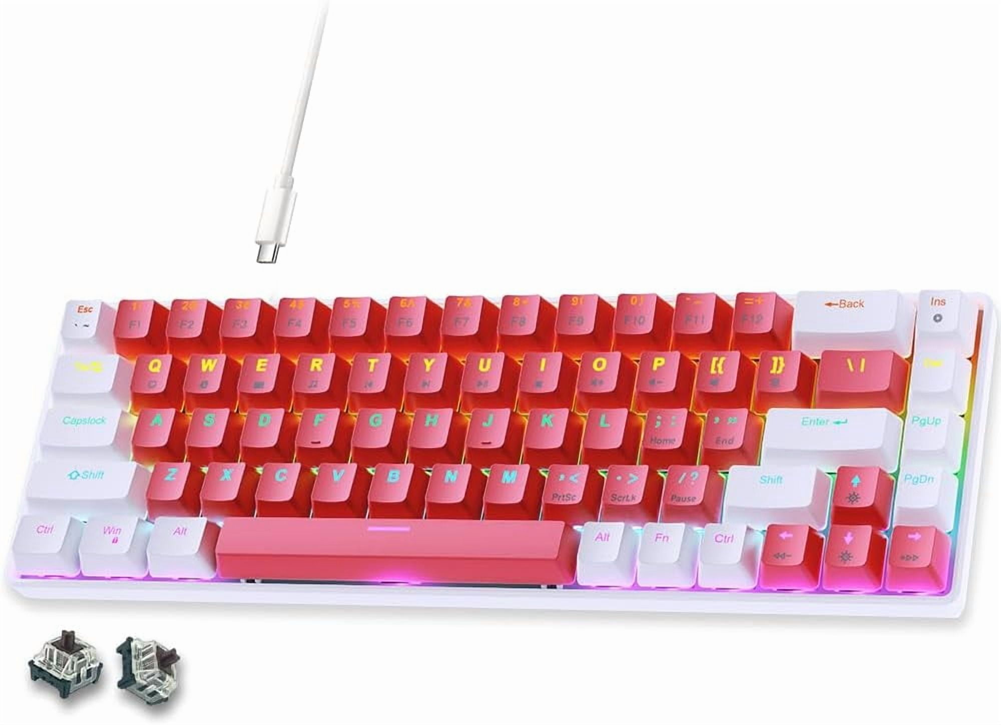 65% Wired Mechanical Keyboard - 68-Key Compact Layout, Full Anti ...