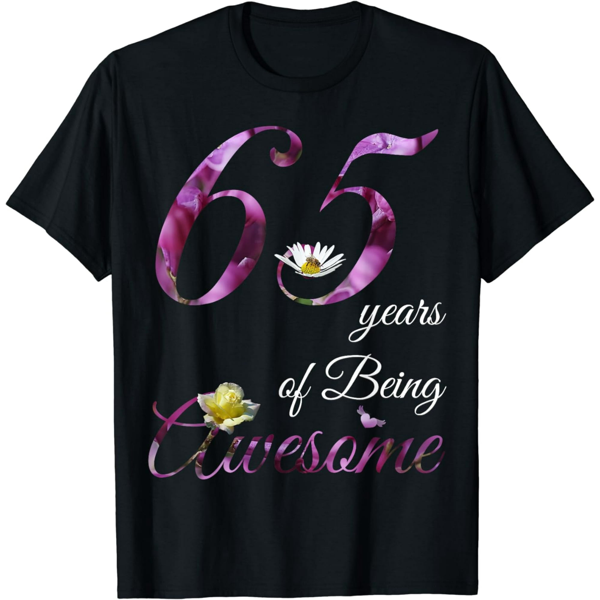 65 Year Old Shirt Awesome Floral 1958 65th Birthday Gift T-Shirt ...