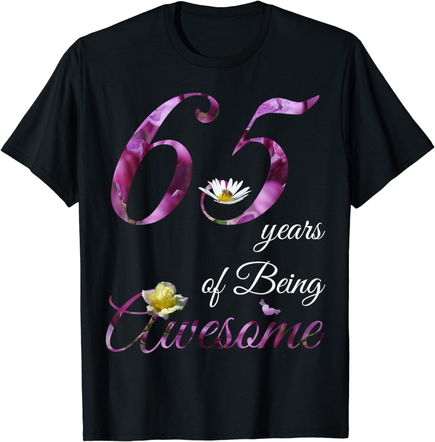 65 Year Old Shirt Awesome Floral 1958 65th Birthday Gift T-Shirt ...