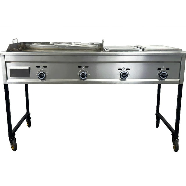 65in. Elite Kitchen Supply Commercial Taco Cart, 60000 BTU Propane ...