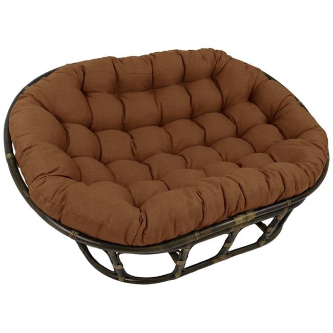 65 in. Rattan Double Papasan Chair with Outdoor Cushion, Brown ...