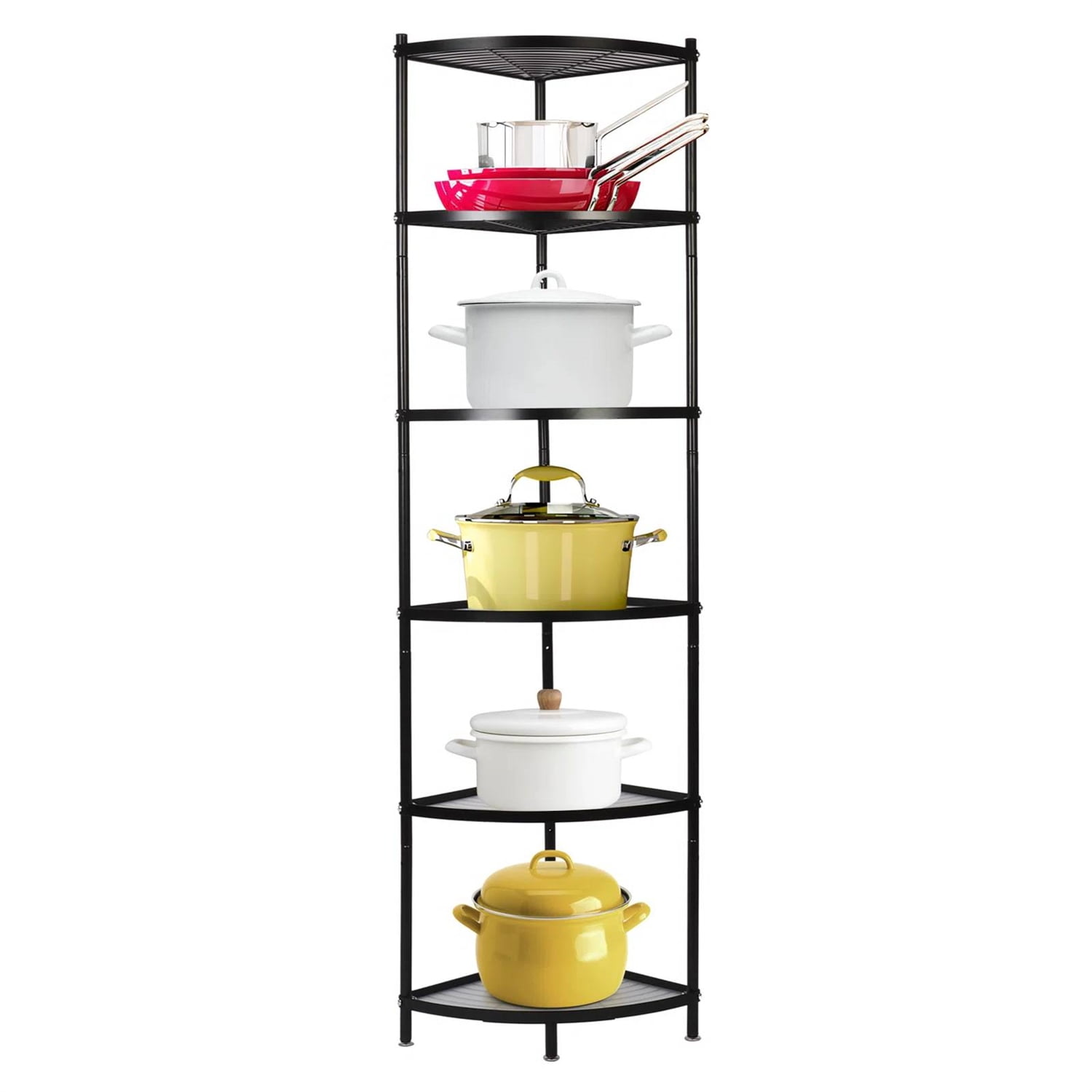 65-inch Freestanding Heavy Duty Corner Pot Rack 6-Tier Kitchen Shelf ...