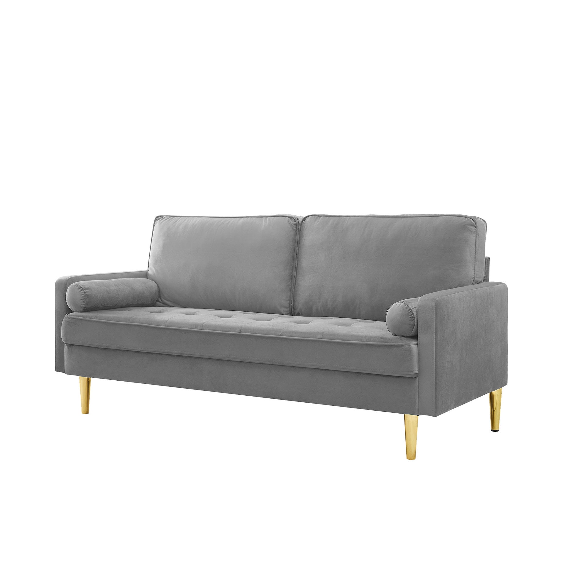65 - inch Grey Velvet Loveseat | Add Style to Home Spaces | Thick ...