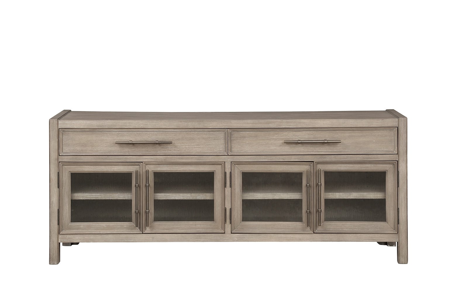 65 inch TV Stand Console, No Assembly Required, White Oak Finish ...