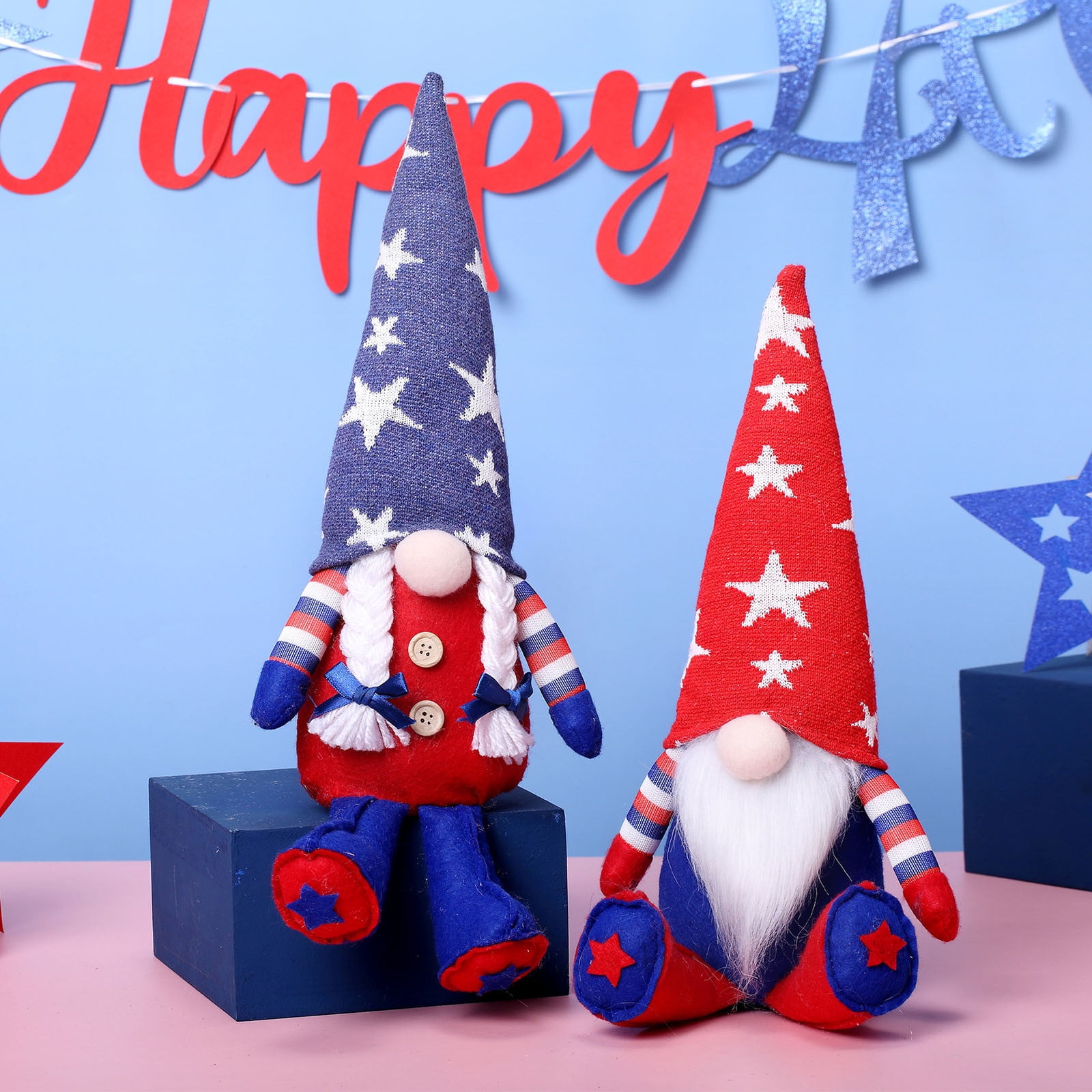 Up to 65% off! 4th Of july Decorations Long-legged Flag Independence Day Dolls, Striped Five ...