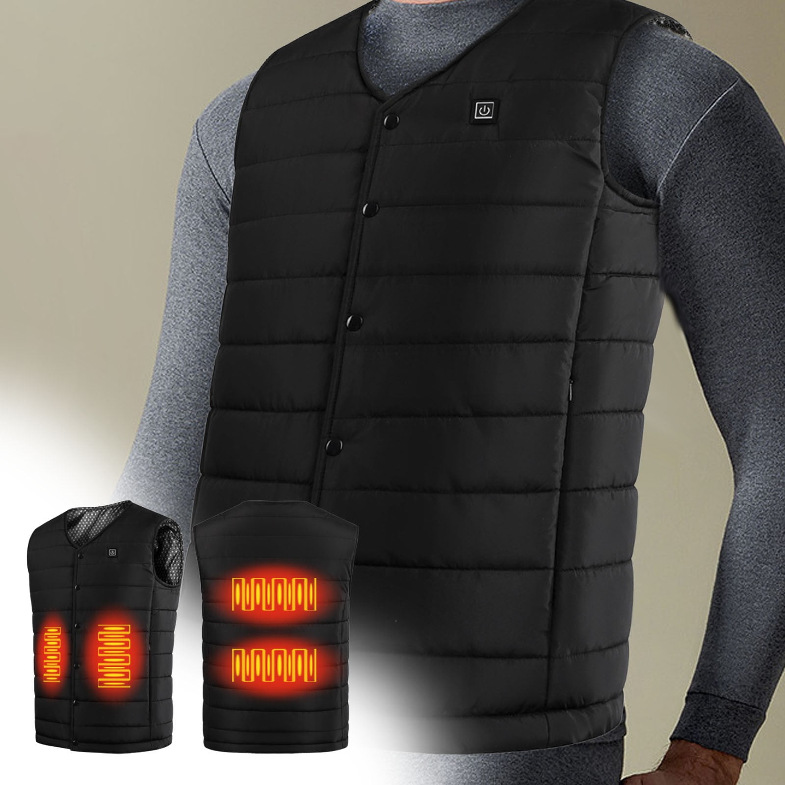 Up to 65 off!Yyuenw 22 Heating Men's V-neck Base With Inner Lining USB ...