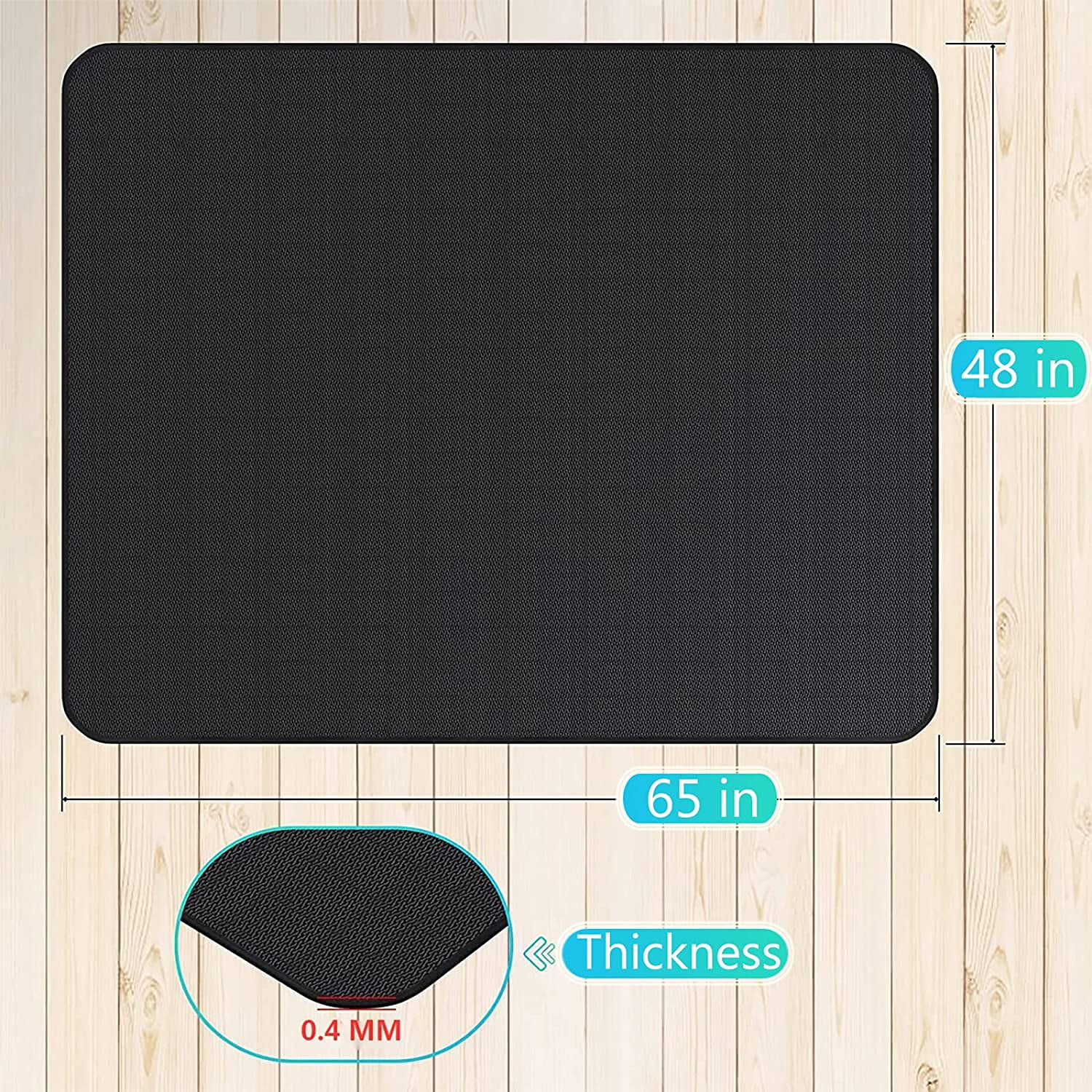 65 x 48 Inches Fireproof Grill Mat for Outdoor Grills, Double-Sided ...