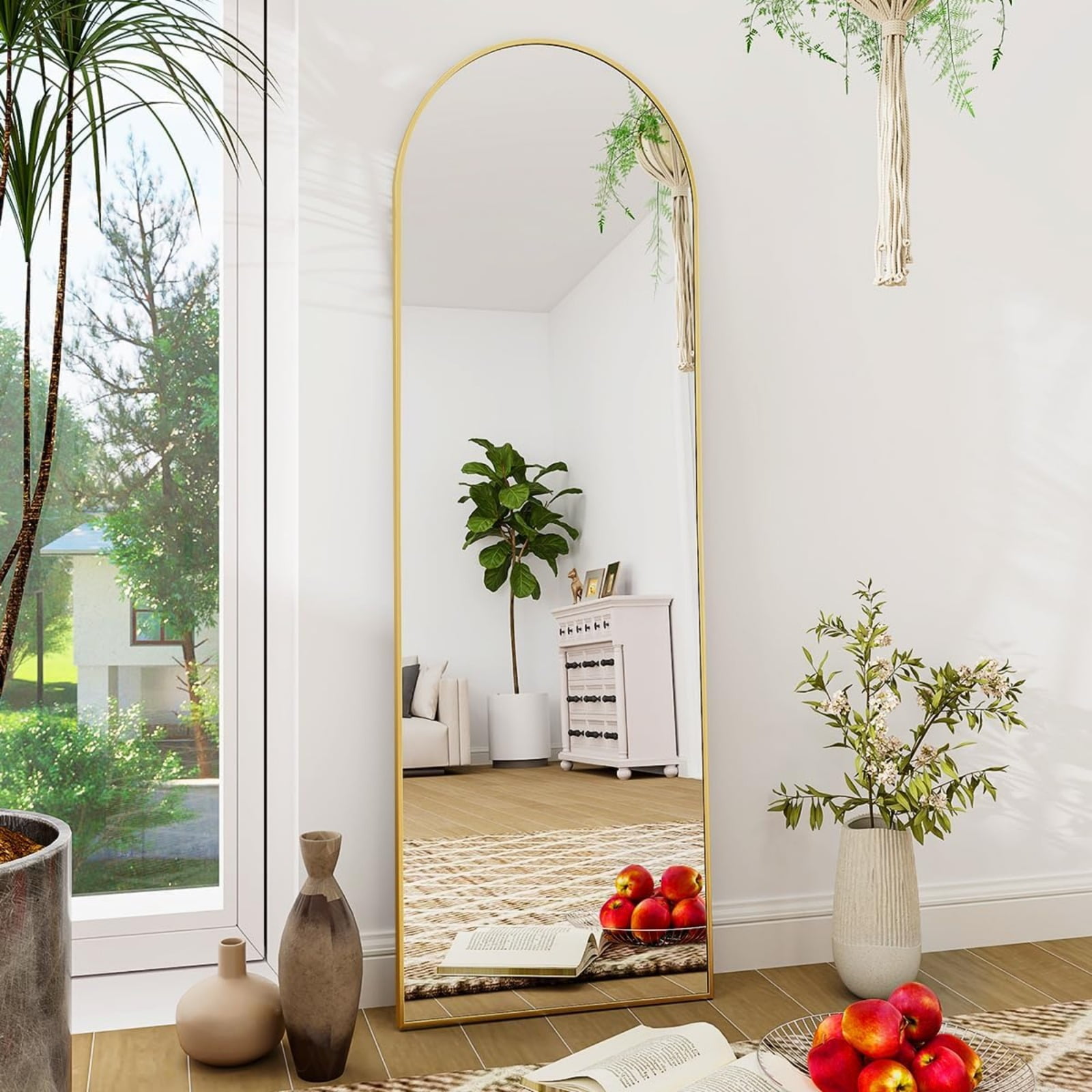 65"x24" Arched Full Length Mirror - Standing/Wall Mount Full Body ...