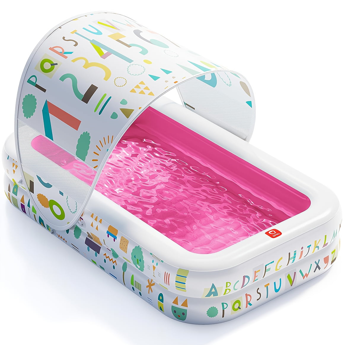 65"x39" Inflatable Kiddie Pool with Canopy - Soft Floor for Outdoor ...