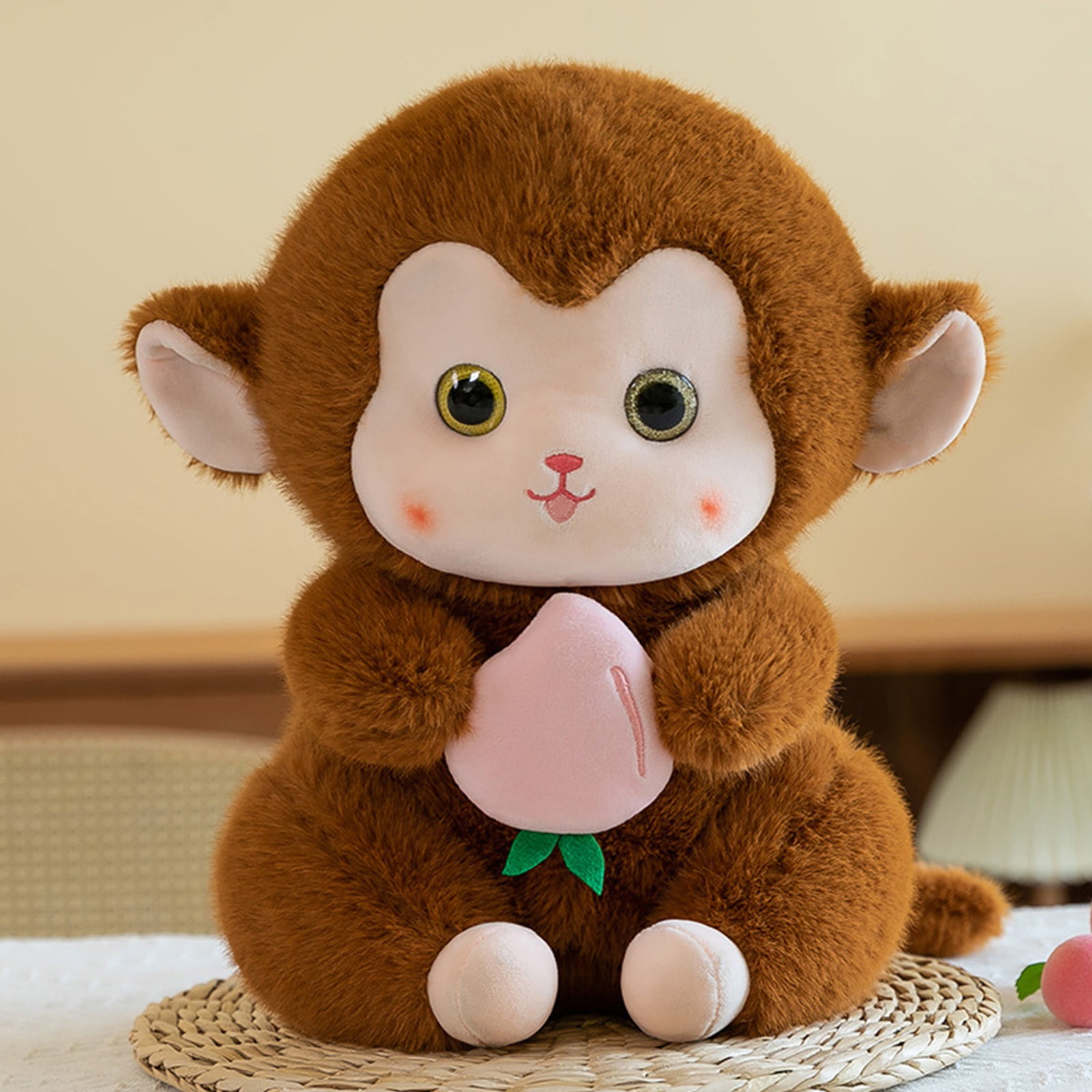 Simulation Monkey Doll, Hand Carry Peach Plush Toy, Cute Stuffed Animal ...