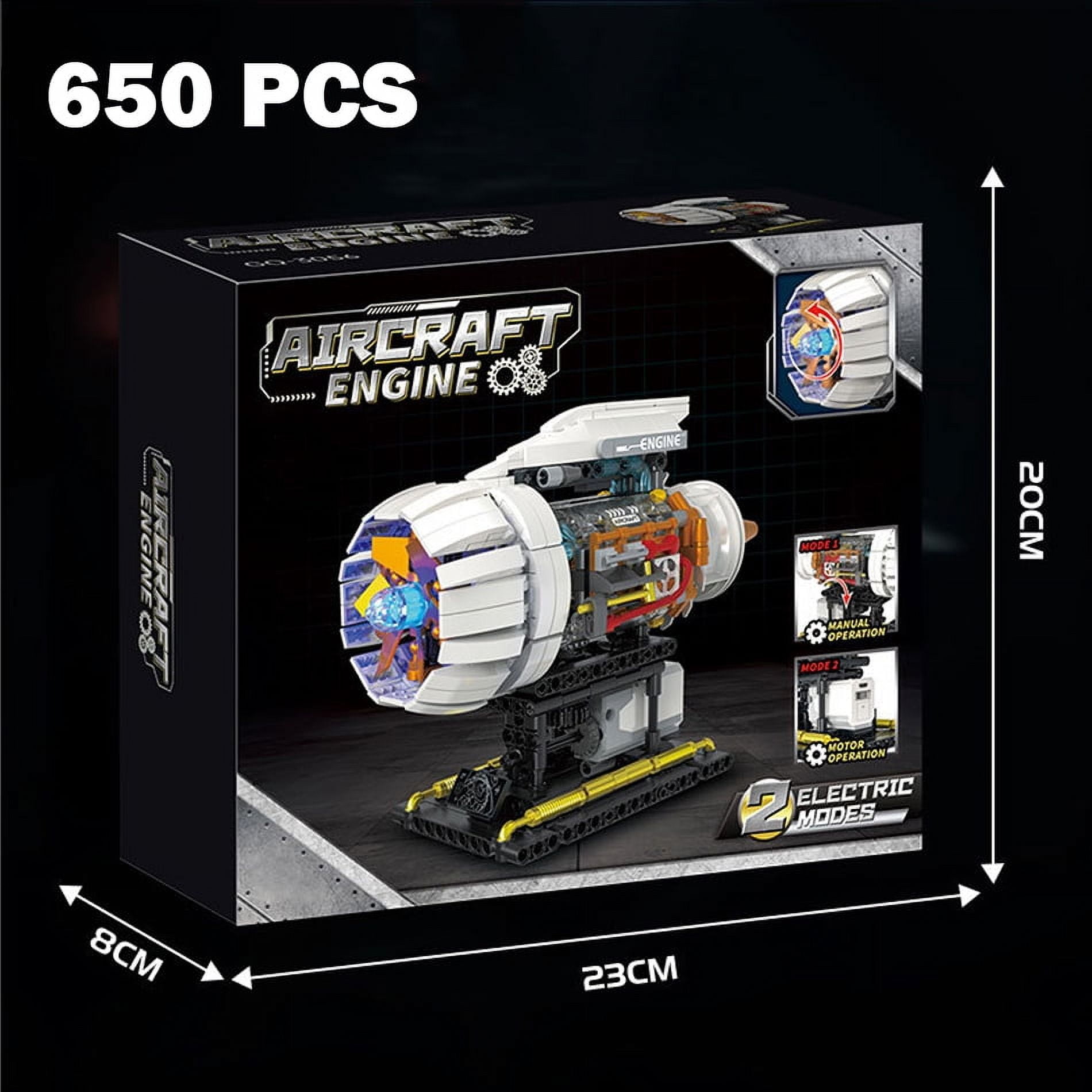 650 PCS MOC Technical Motorized Aircraft Engine Building Blocks ...