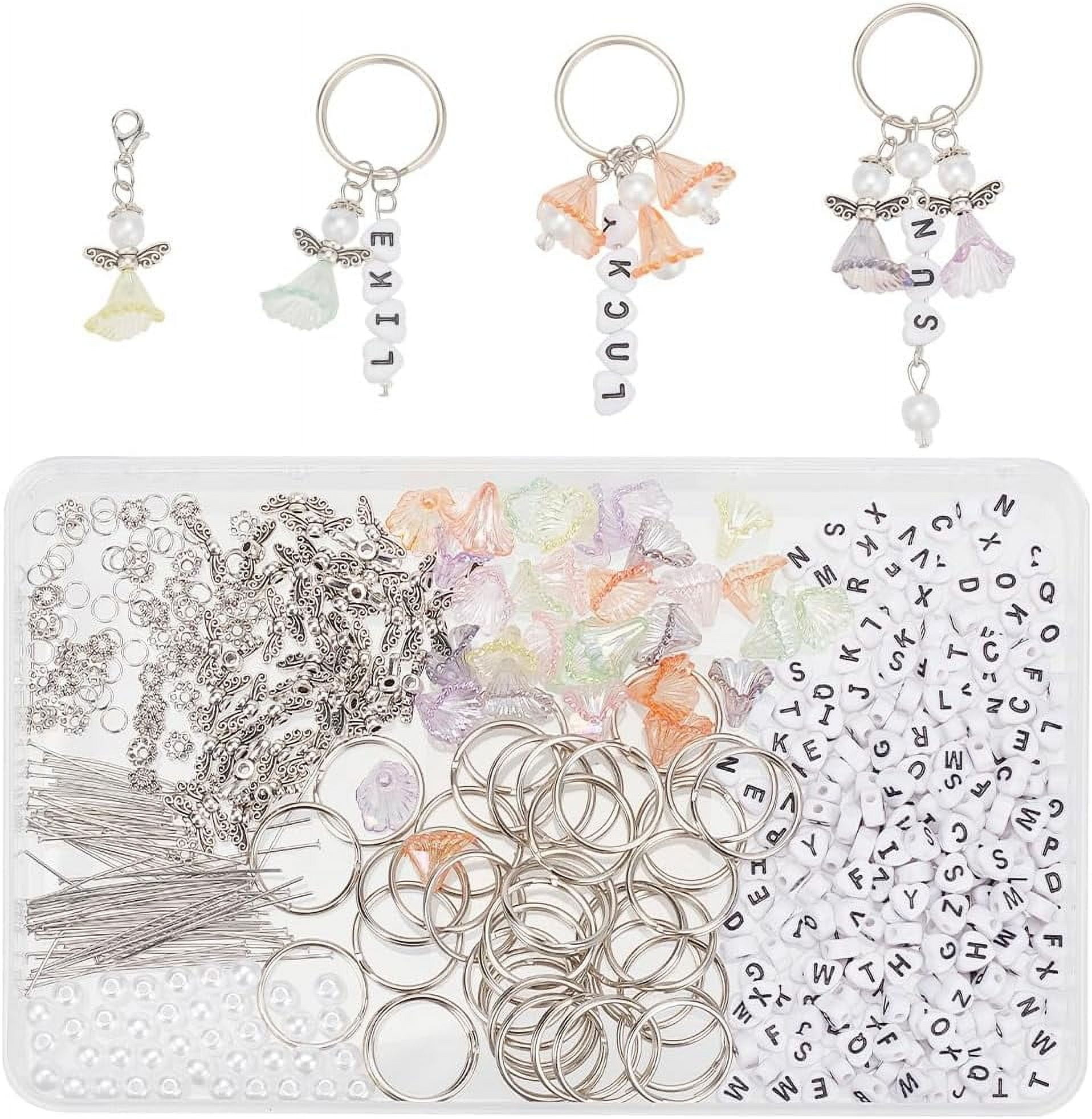 650 Pcs Guardian Angel DIY Beads Set Including Stainless Steel Open ...