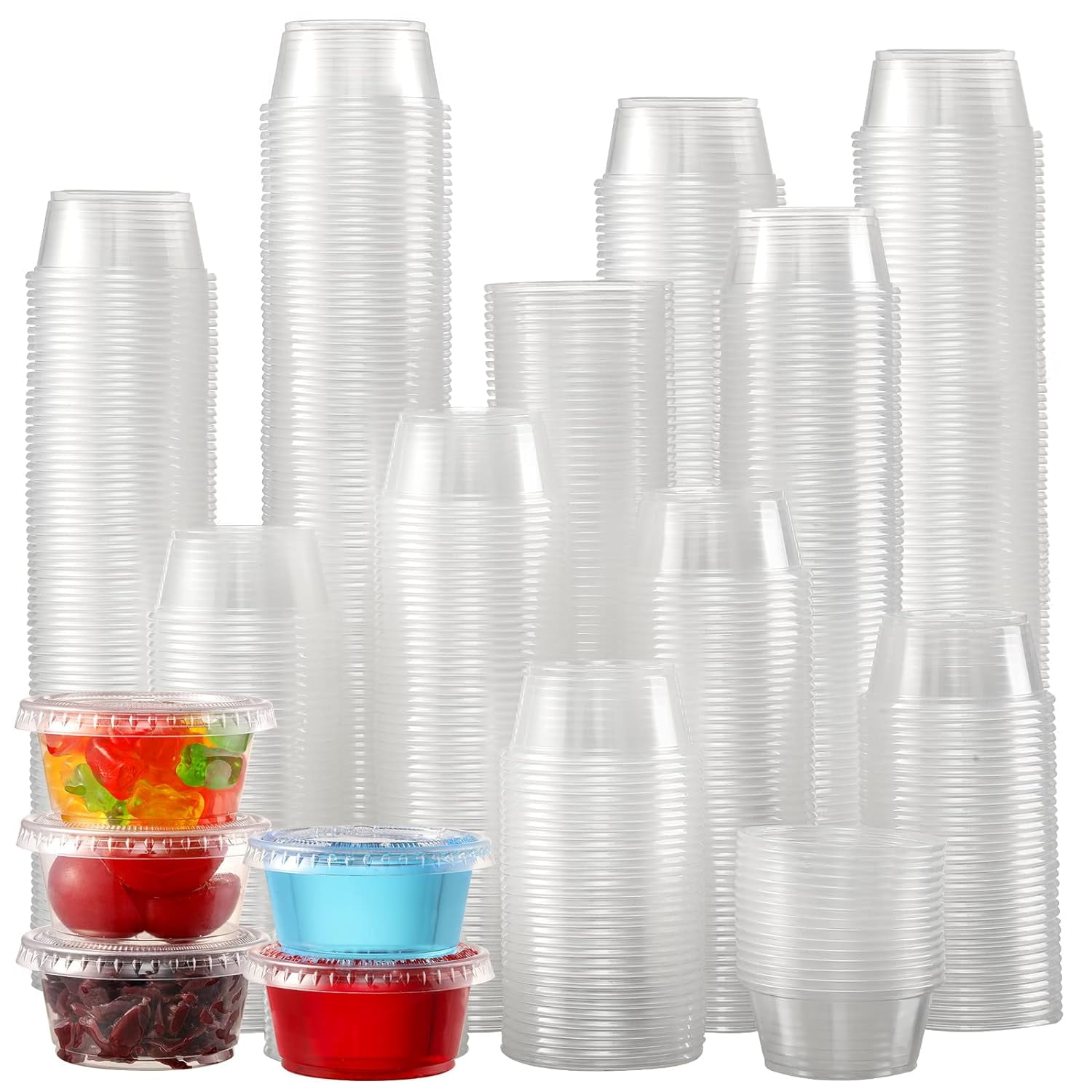 [650 Sets - 2 Oz ] Jello Shot Cups, Small Plastic Containers with Lids ...