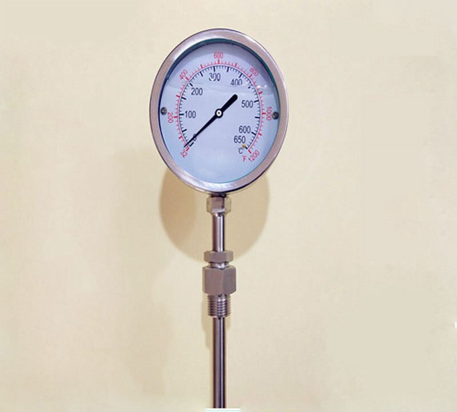 650 degrees 1/2 inch Male Thread Stainless Steel Bimetal Thermometer ...