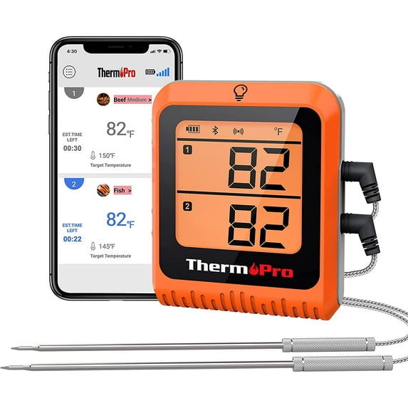 650 ft Wireless Meat Thermometer Digital for Grilling and Smoking, 2 ...