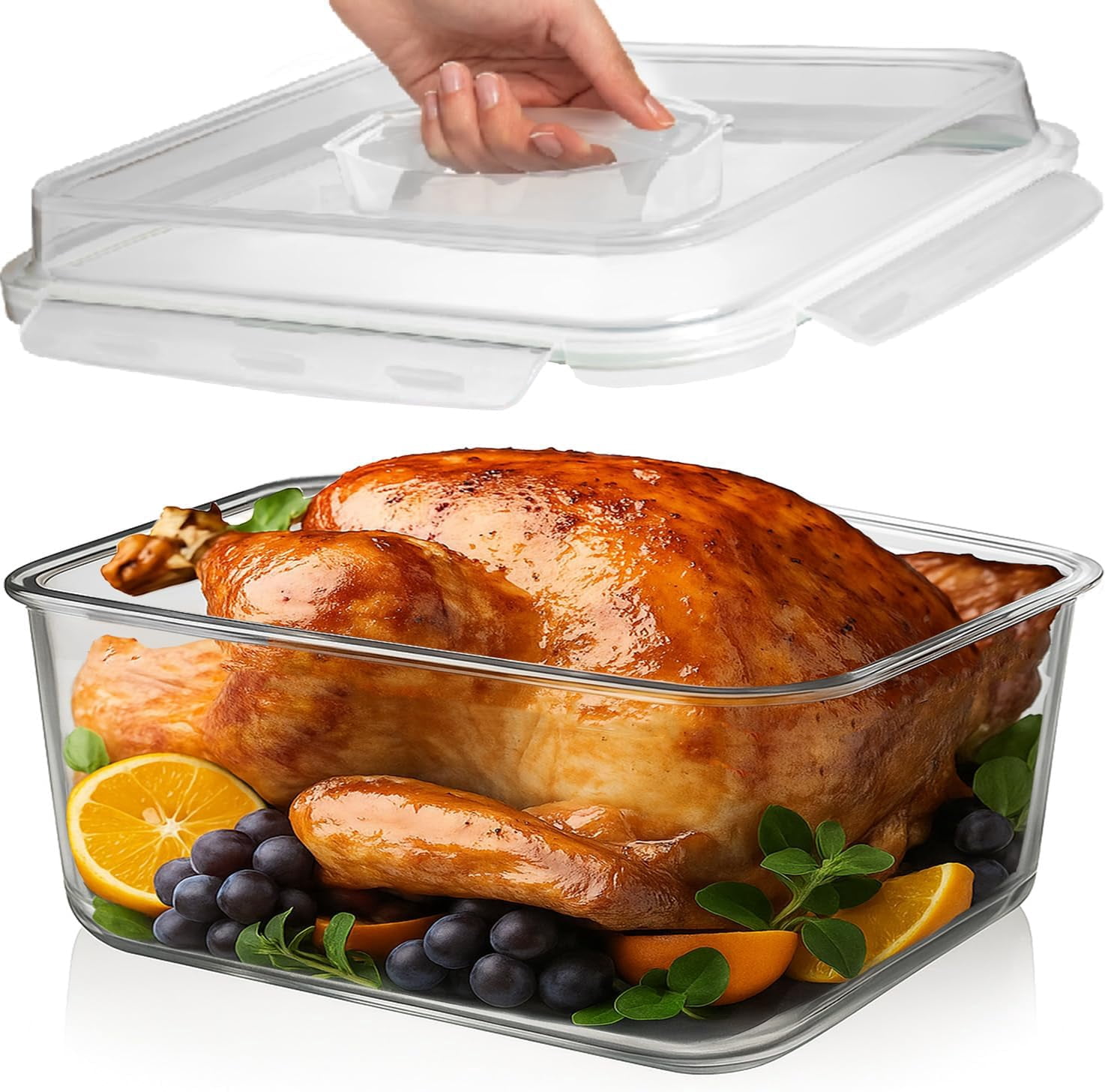 6500 ML / 220 oz / 28 Cup LARGE Glass Food Storage Container with ...