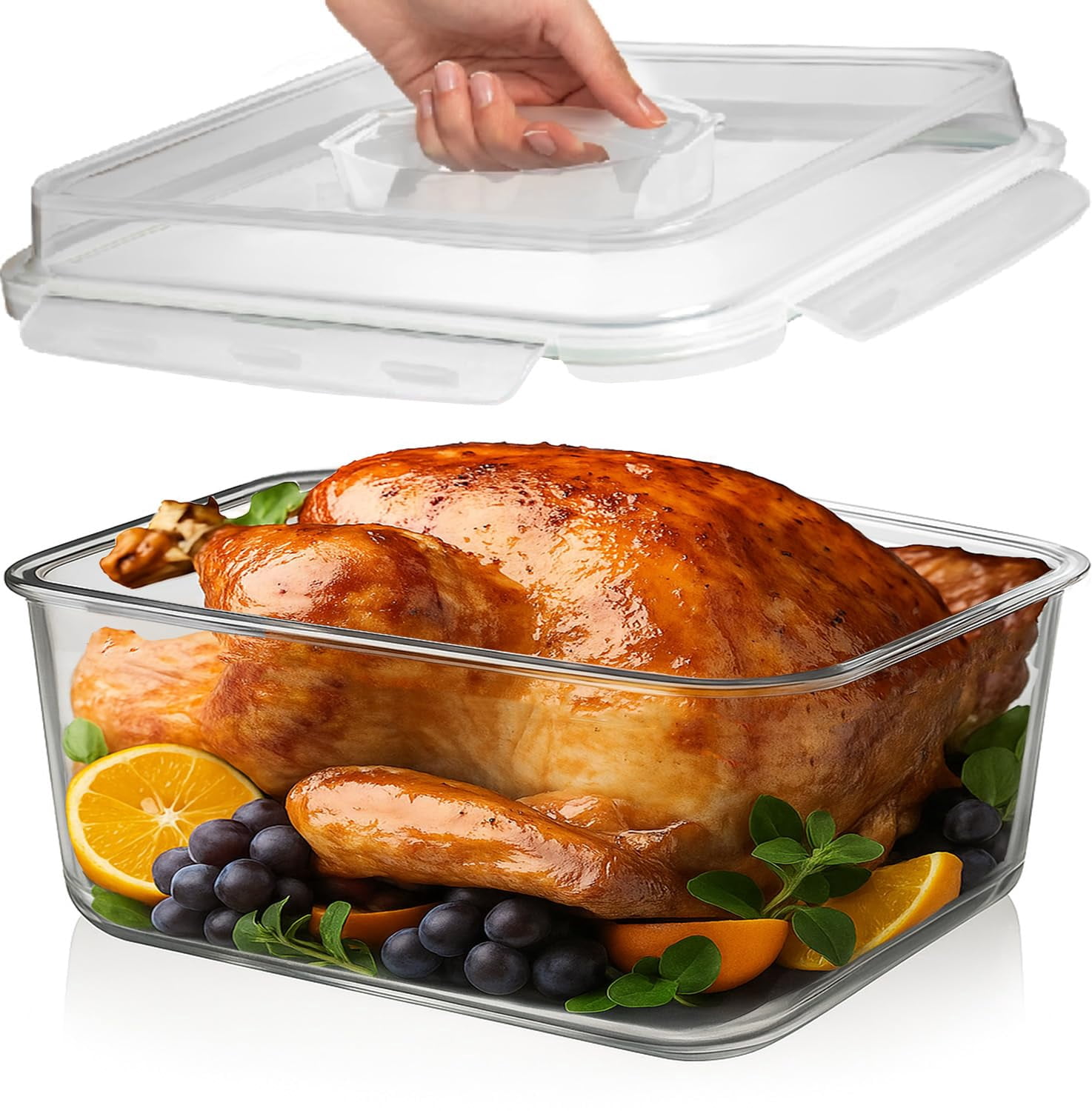 6500 ml Glass Food Storage Container with Airtight Locking Lid ...